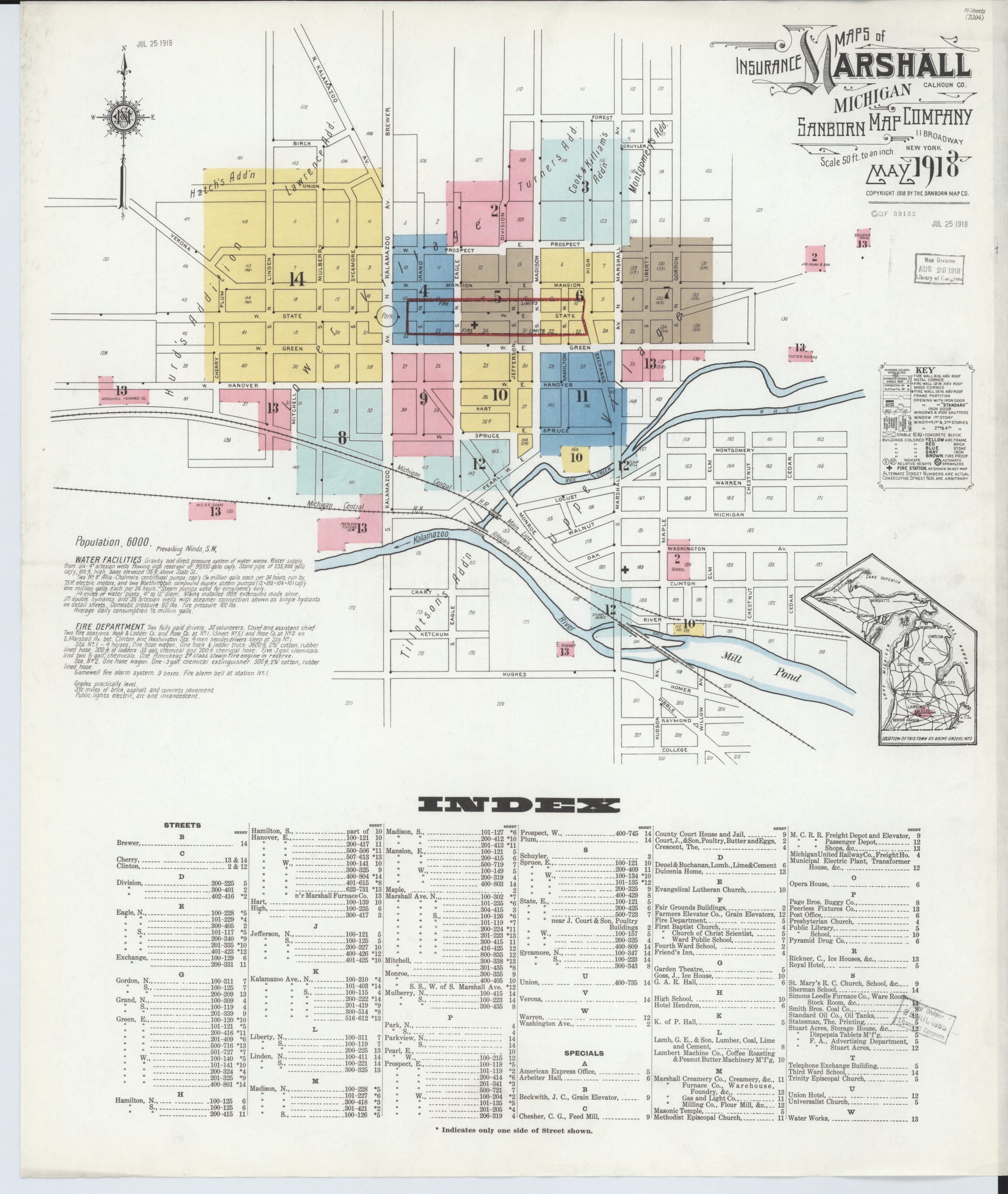 Marshall, Michigan (1918) - Sanborn Fire Maps