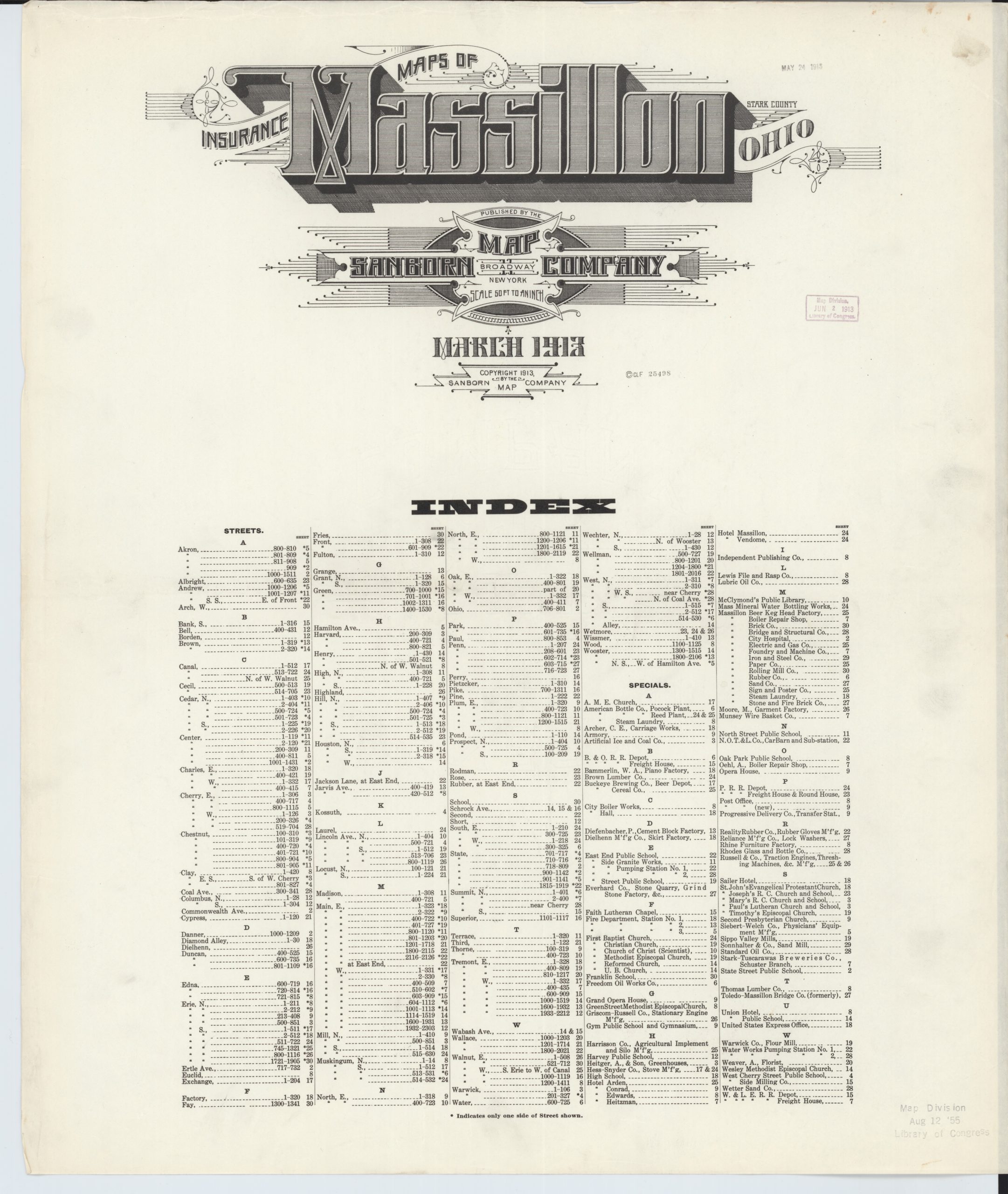 Massillon, Ohio (1913) - Sanborn Fire Maps