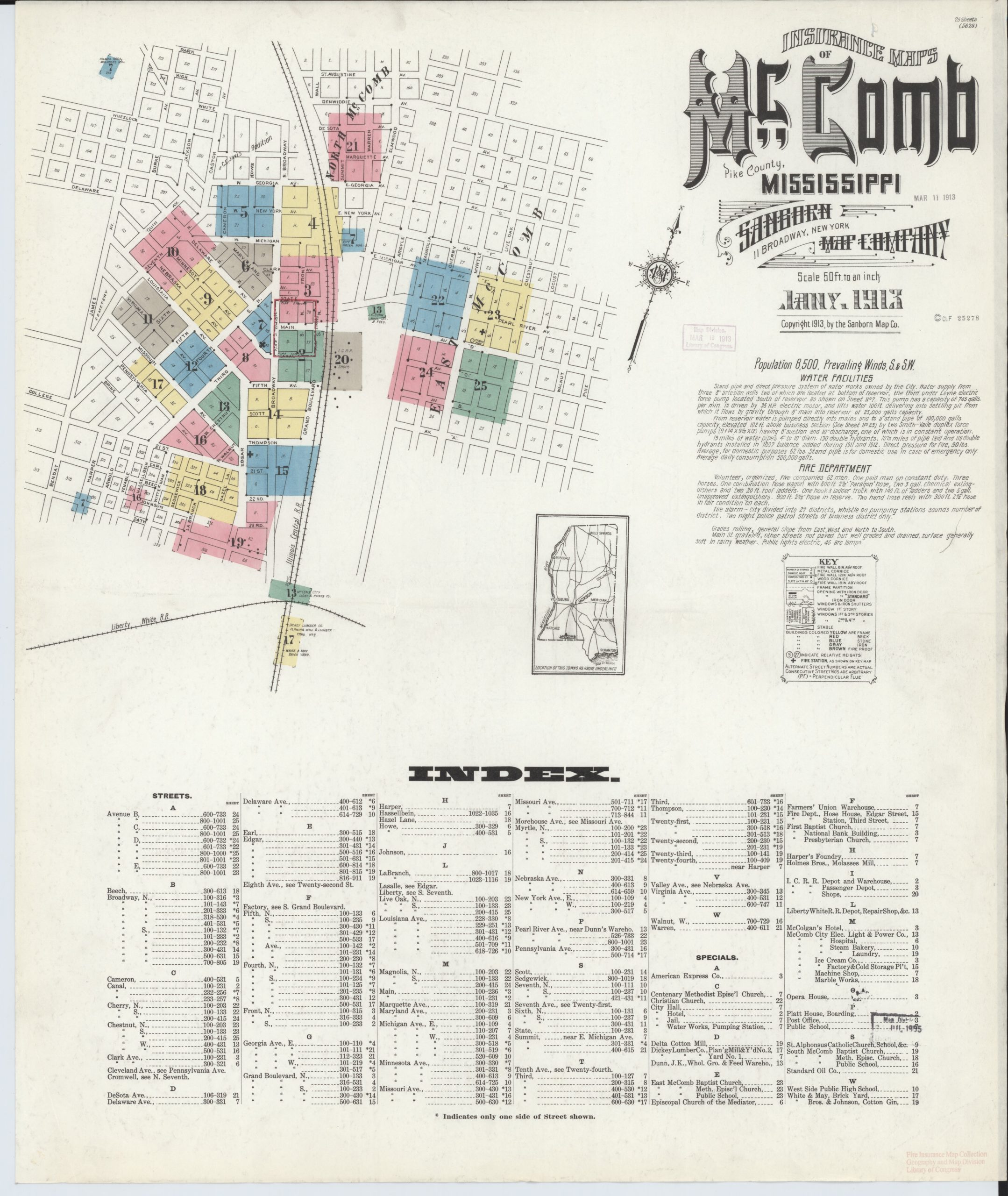 McComb, Mississippi (1913) - Sanborn Fire Maps