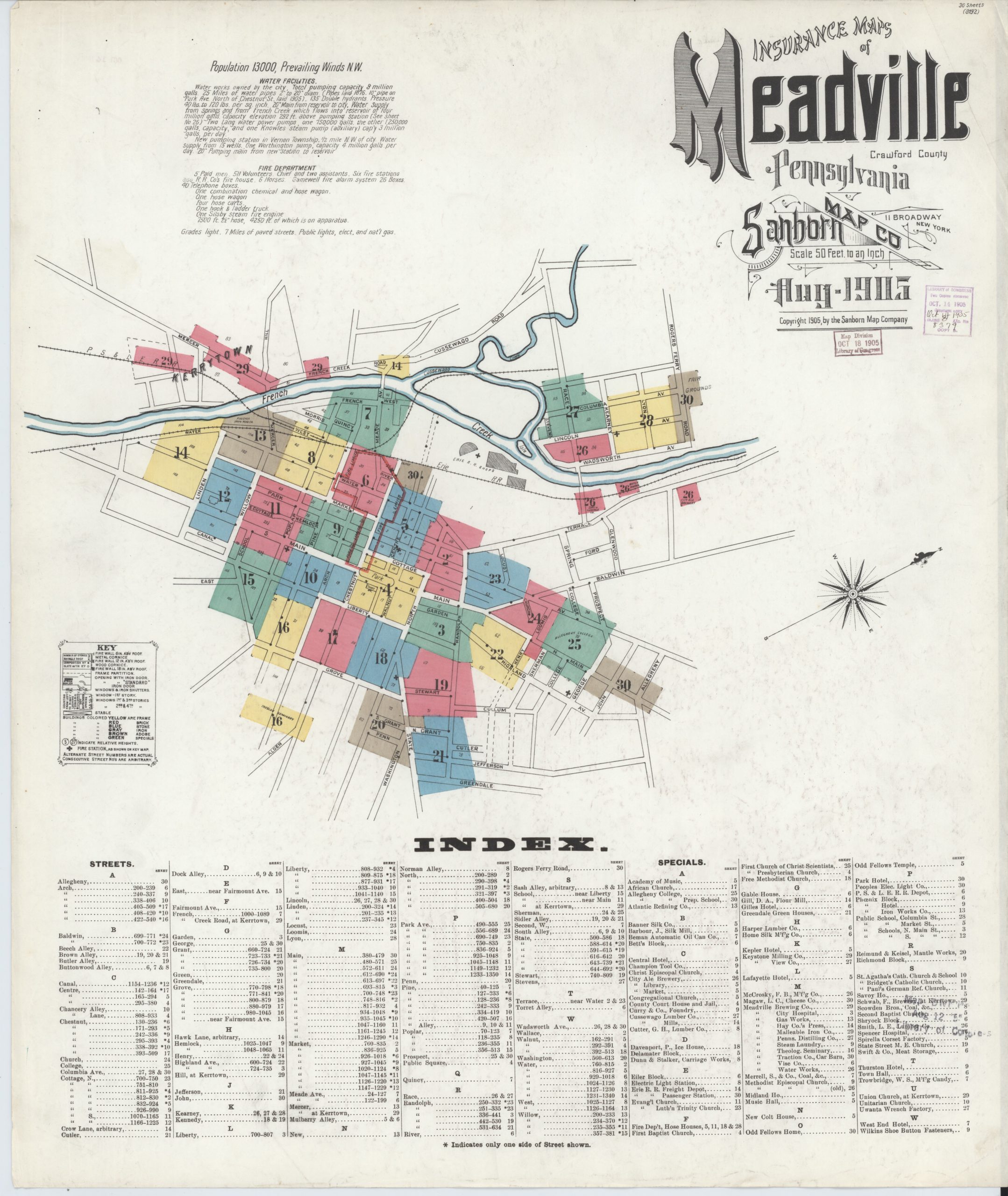 Meadville, Pennsylvania (1905) - Sanborn Fire Maps