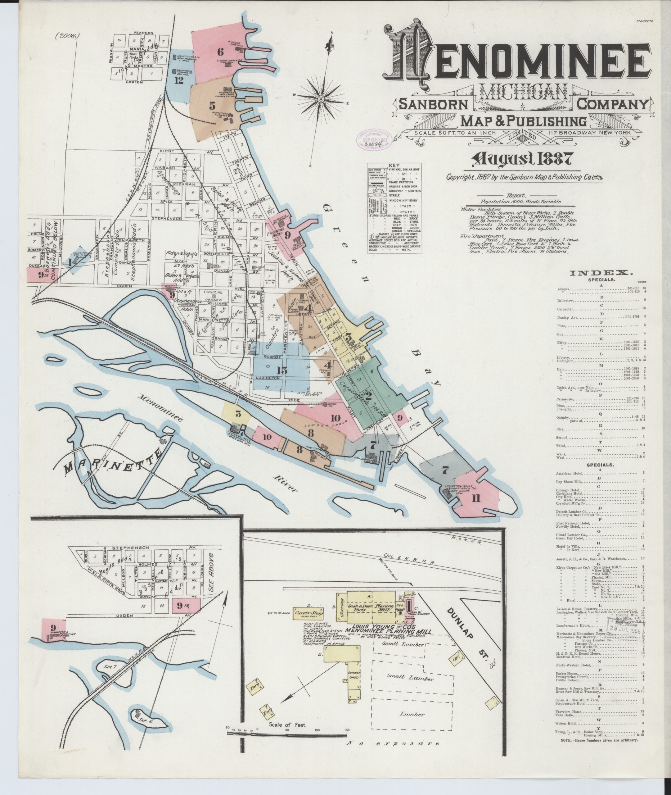 Menominee, Michigan (1887) - Sanborn Fire Maps