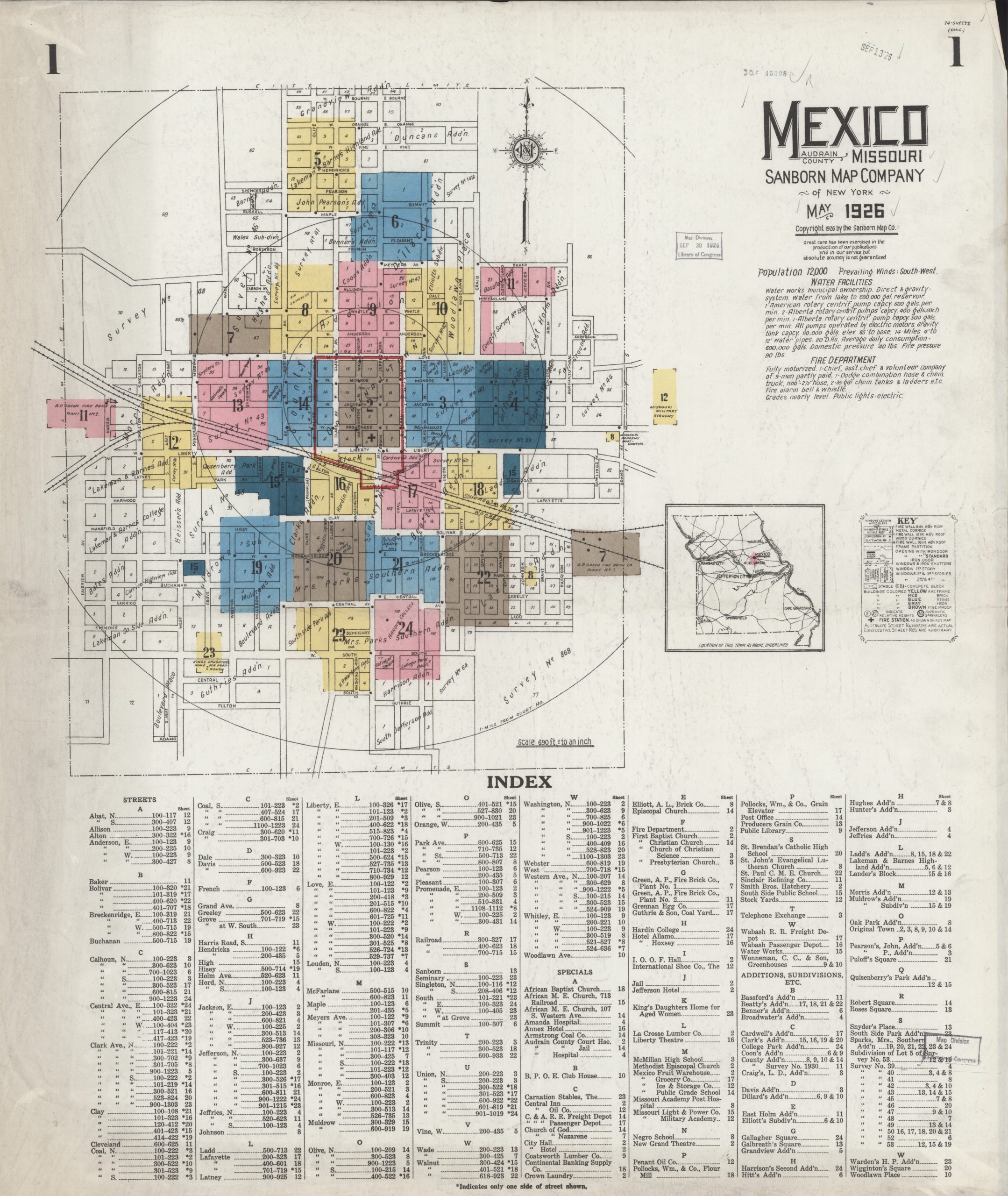 Mexico, Missouri (1926) - Sanborn Fire Maps