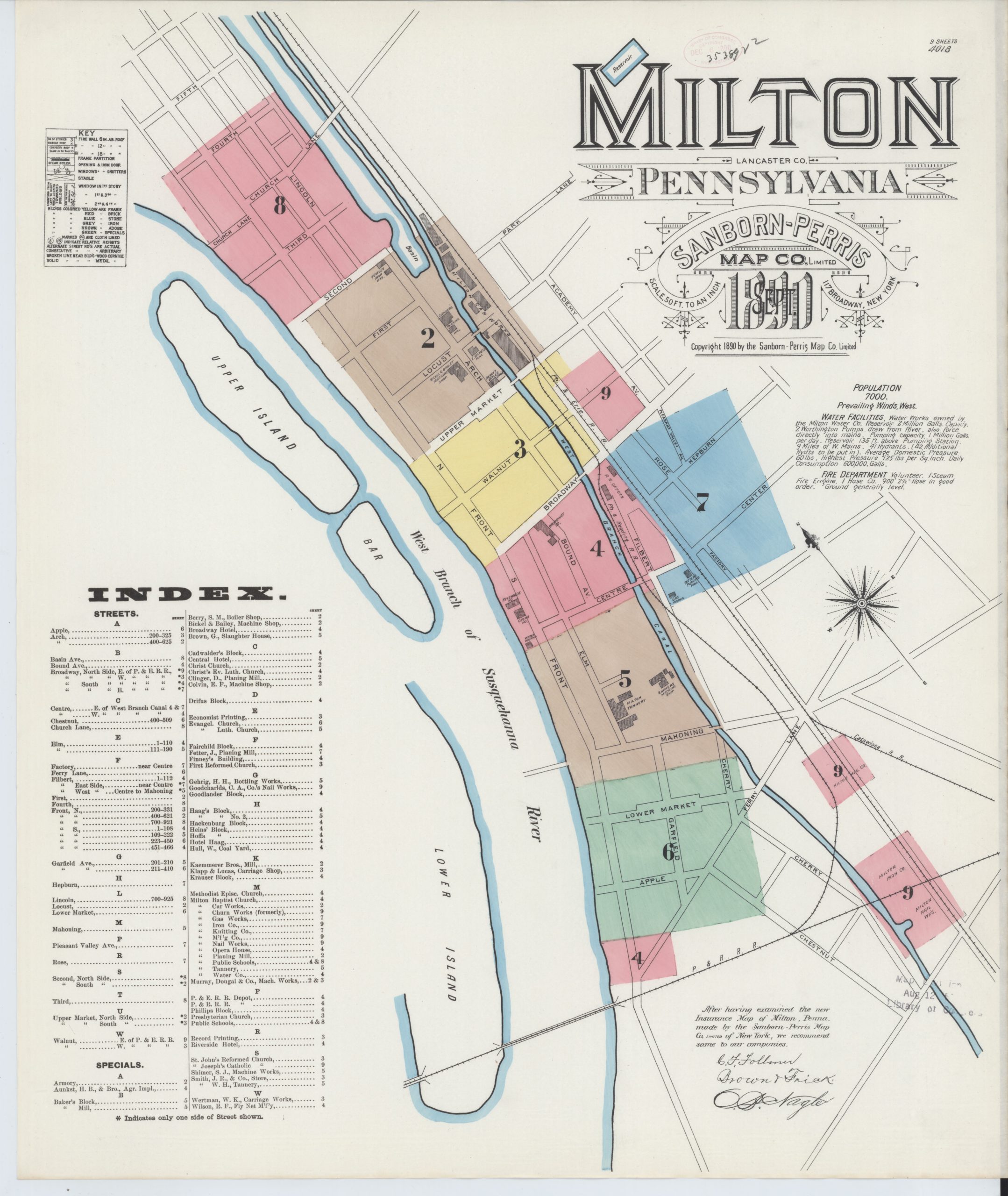 Milton, Pennsylvania (1890) - Sanborn Fire Maps