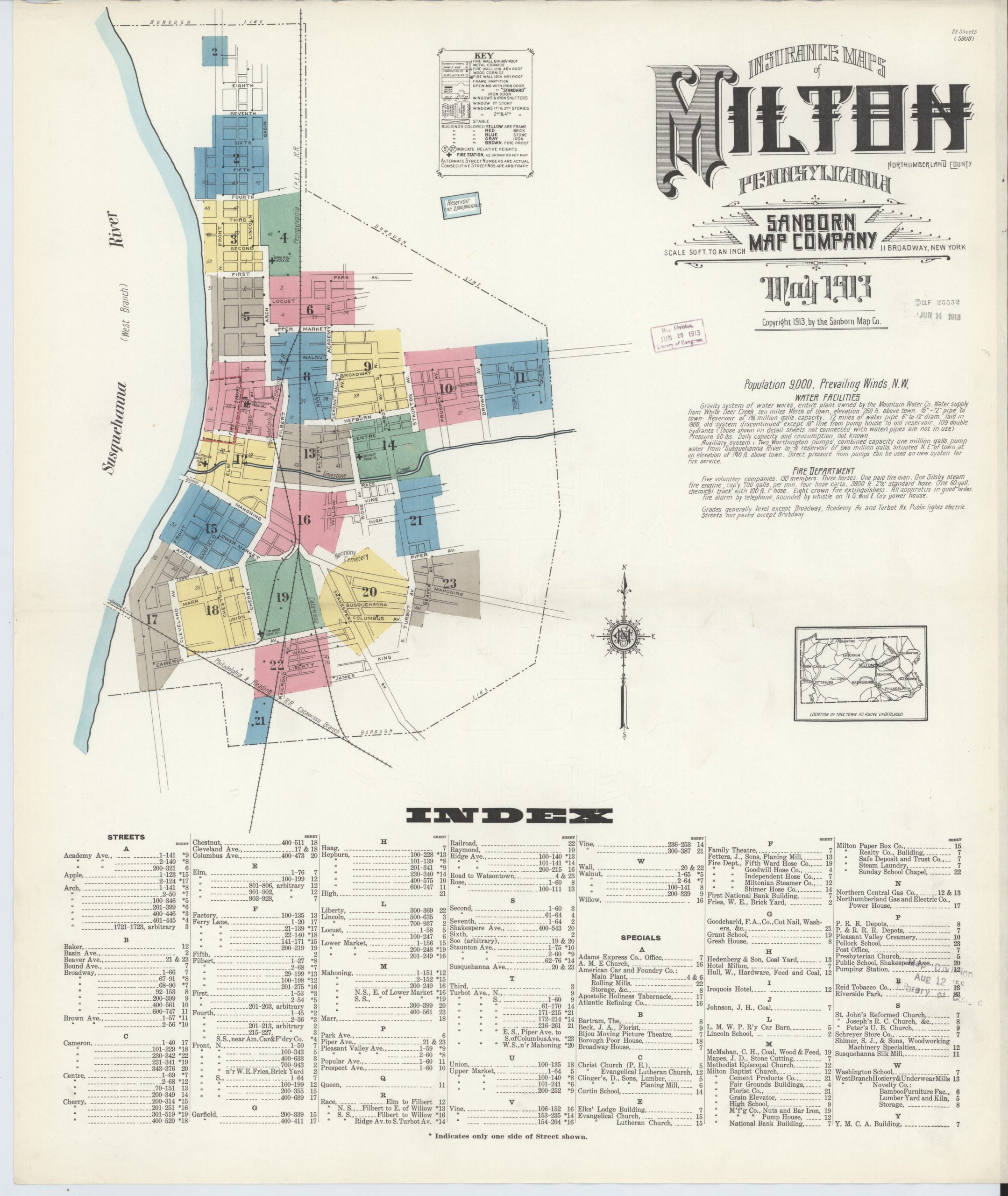 Milton, Pennsylvania (1913) - Sanborn Fire Maps