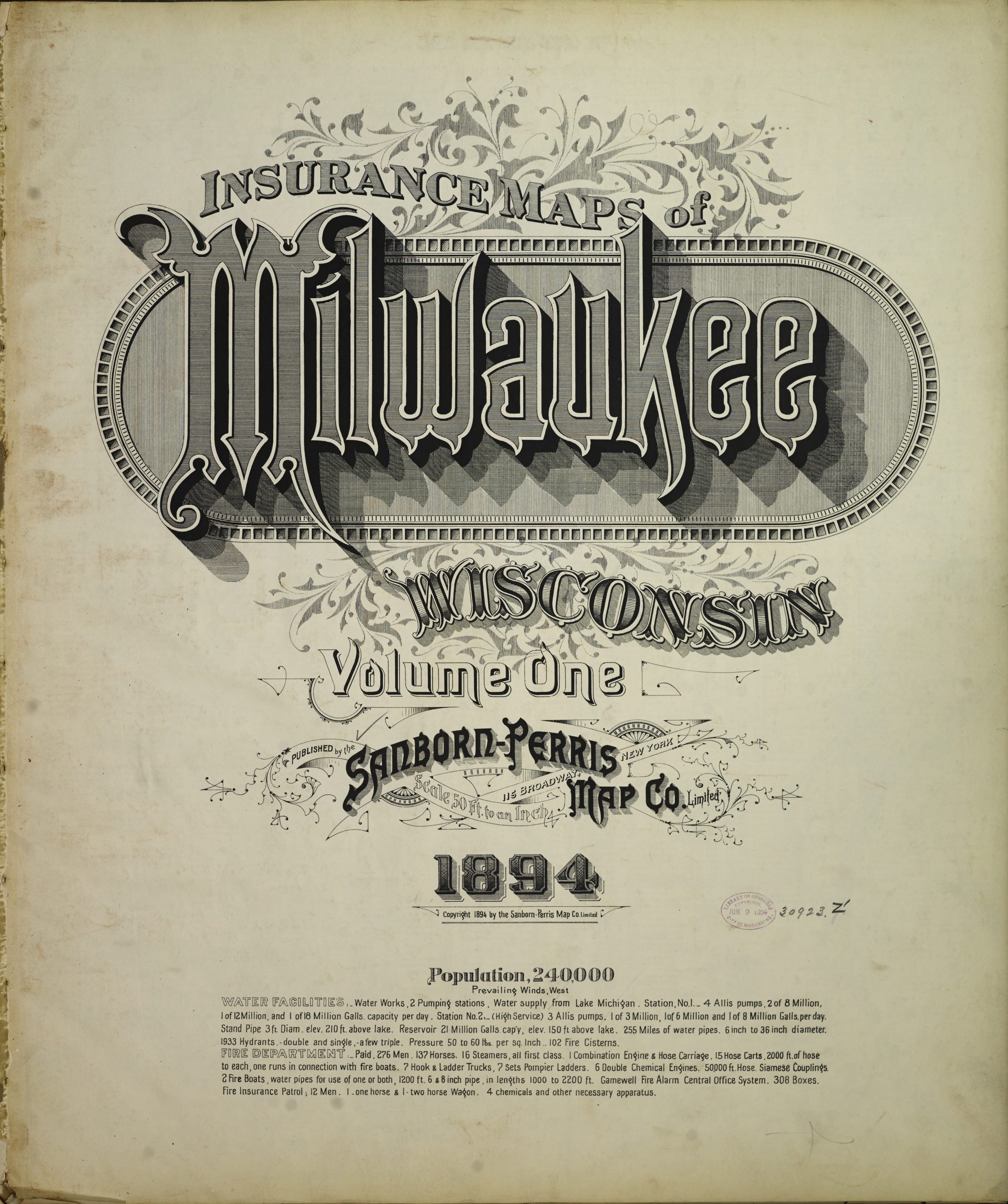 Milwaukee, Wisconsin (1894) (Cover Page) - Sanborn Fire Maps