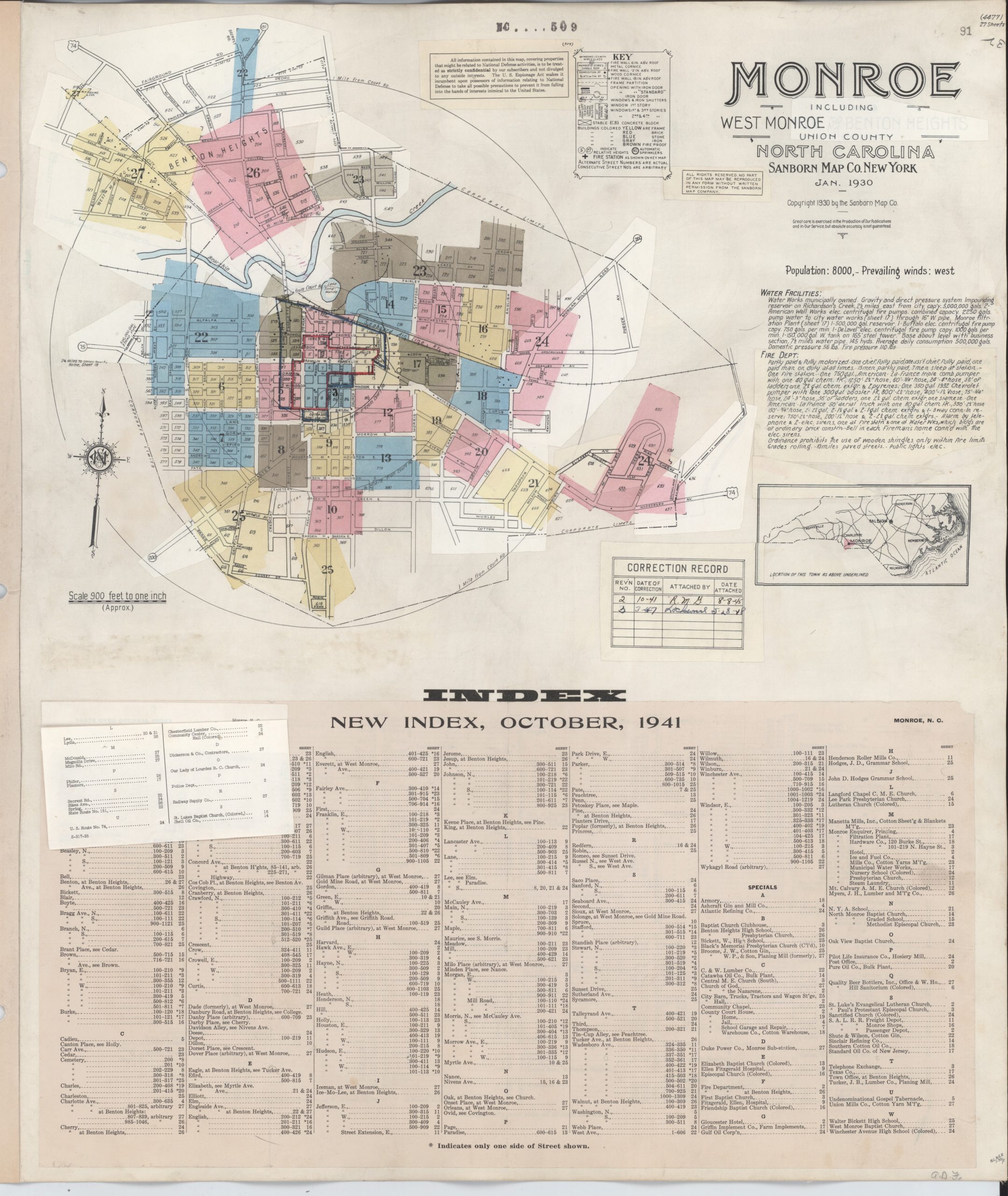 Monroe, North Carolina (1930) - Sanborn Fire Maps