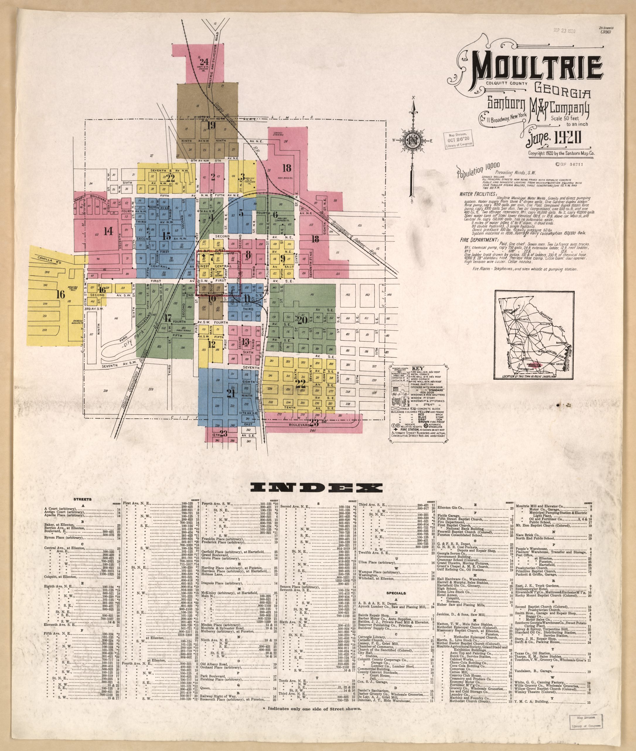 Moultrie, Georgia (1920) - Sanborn Fire Maps
