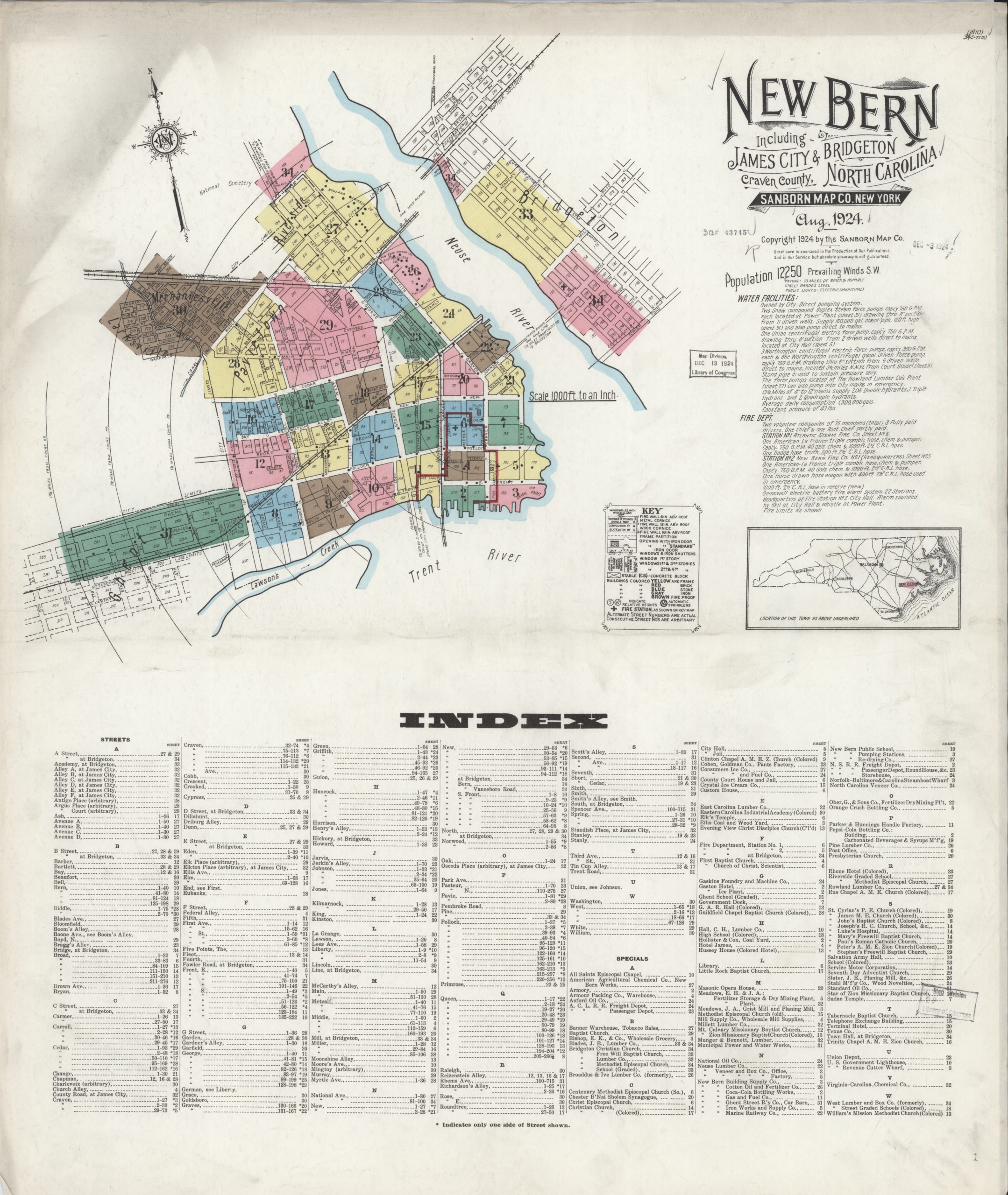 New Bern, North Carolina (1924) - Sanborn Fire Maps