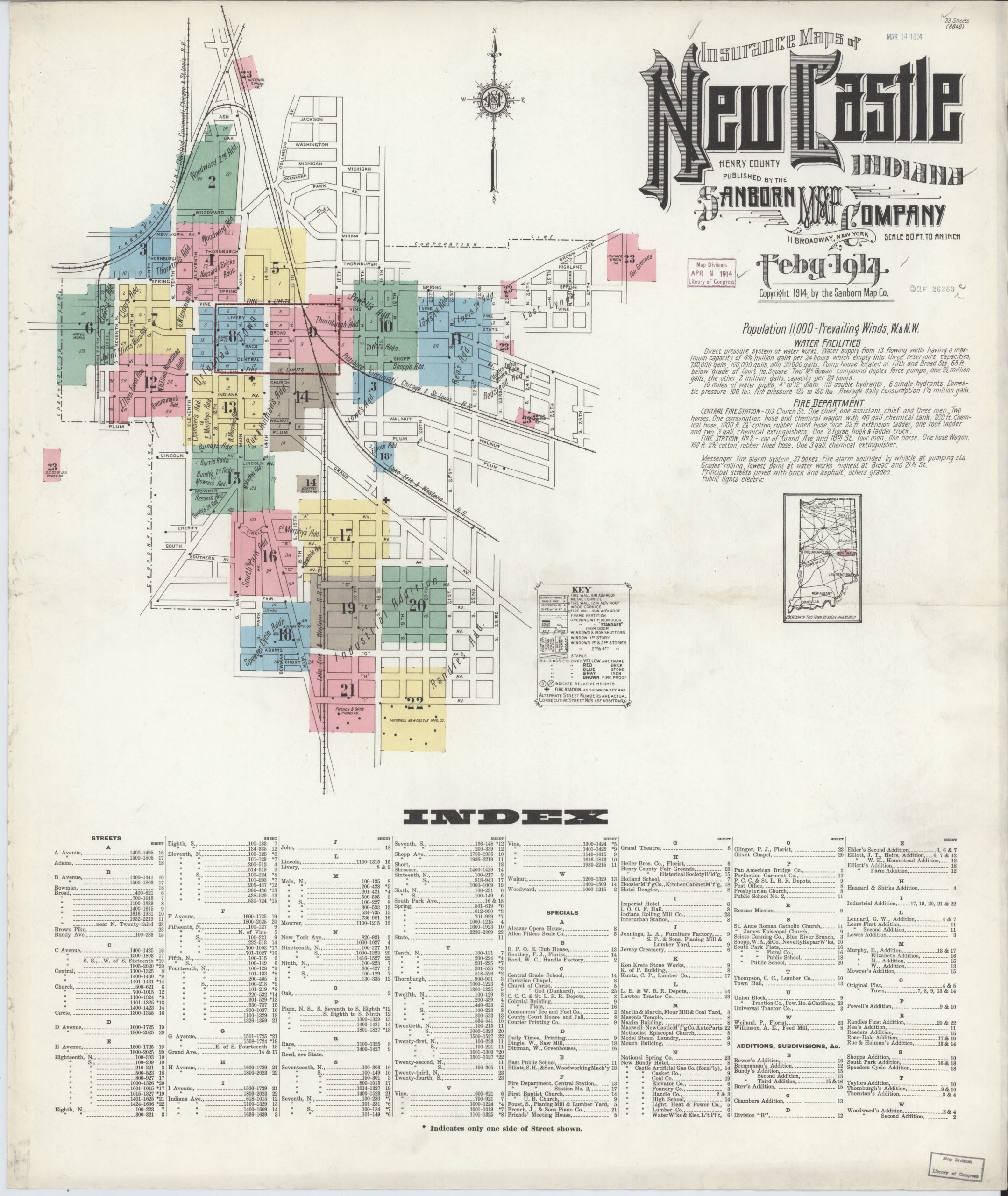 New Castle, Indiana (1914) - Sanborn Fire Maps