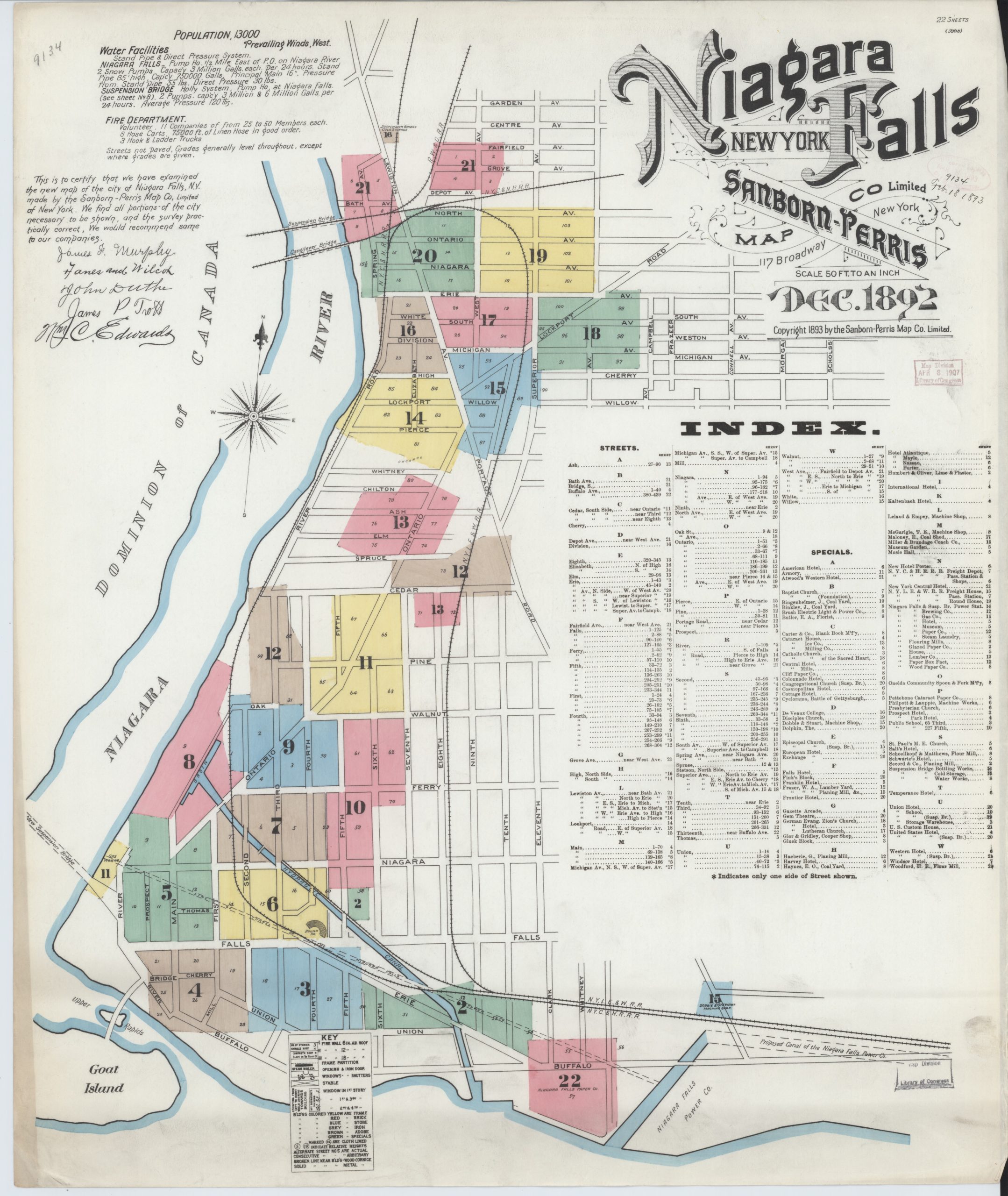 Niagara Falls, New York (1892) - Sanborn Fire Maps