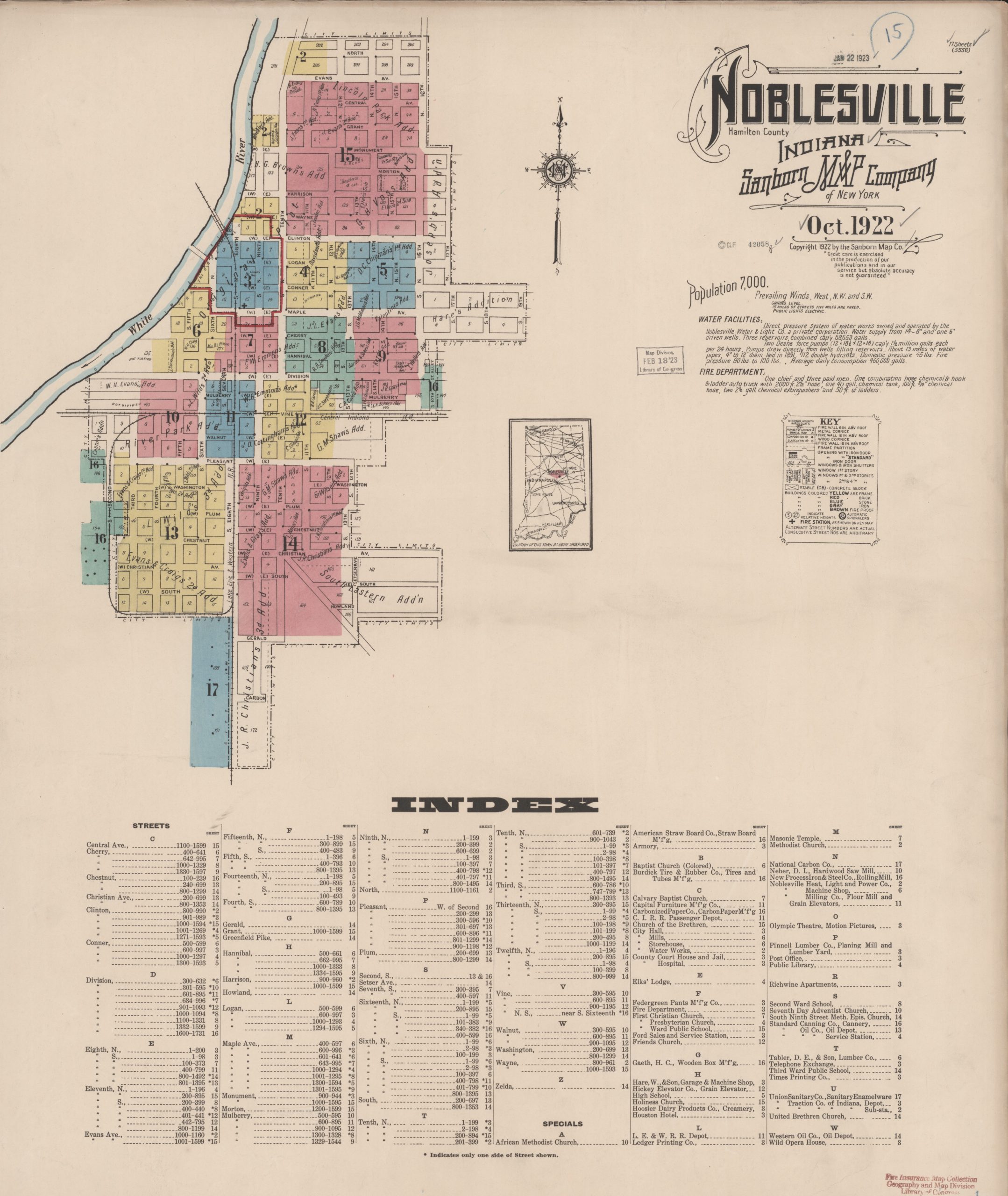 Noblesville, Indiana (1922) - Sanborn Fire Maps