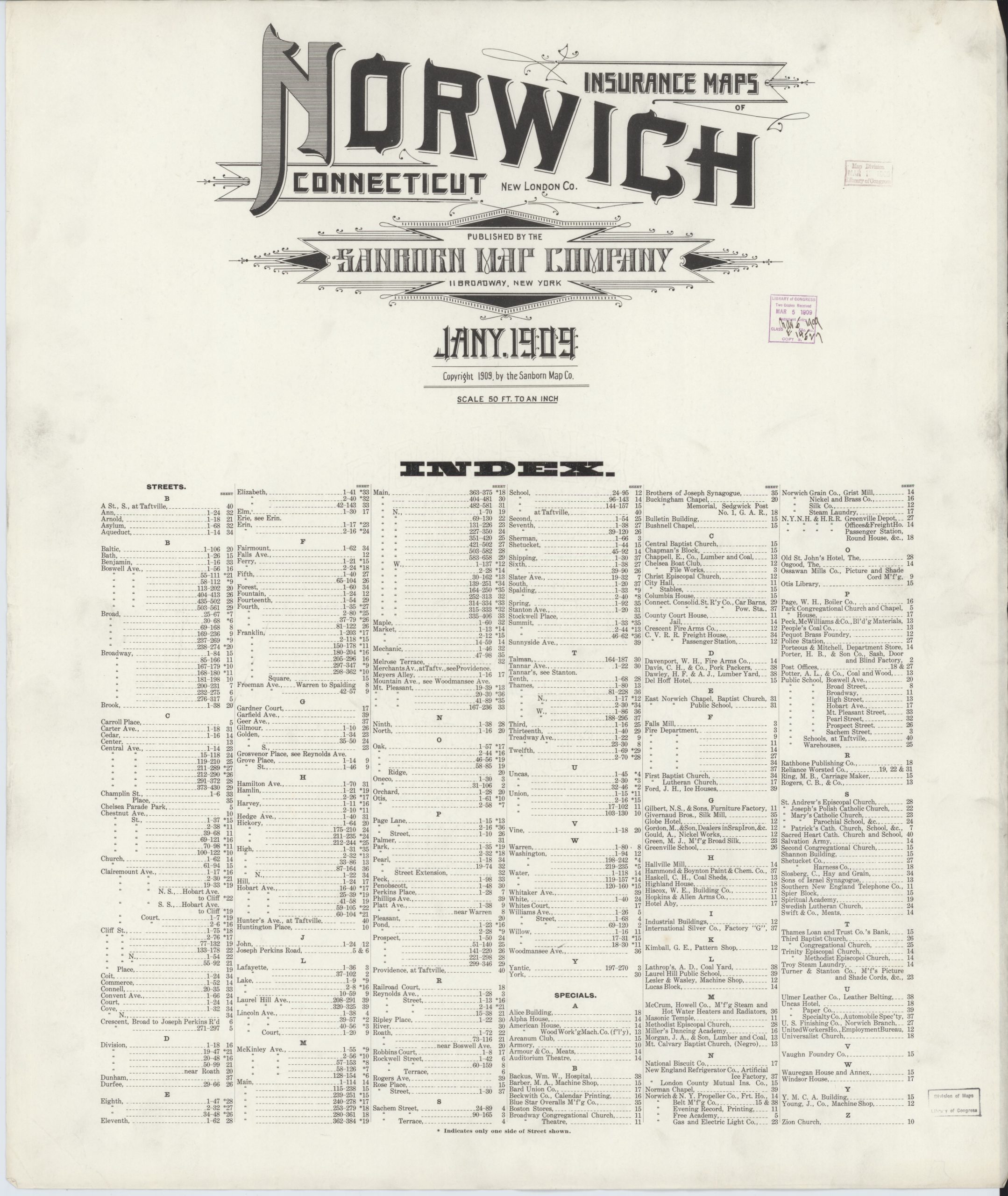 Norwich, Connecticut (1909) - Sanborn Fire Maps