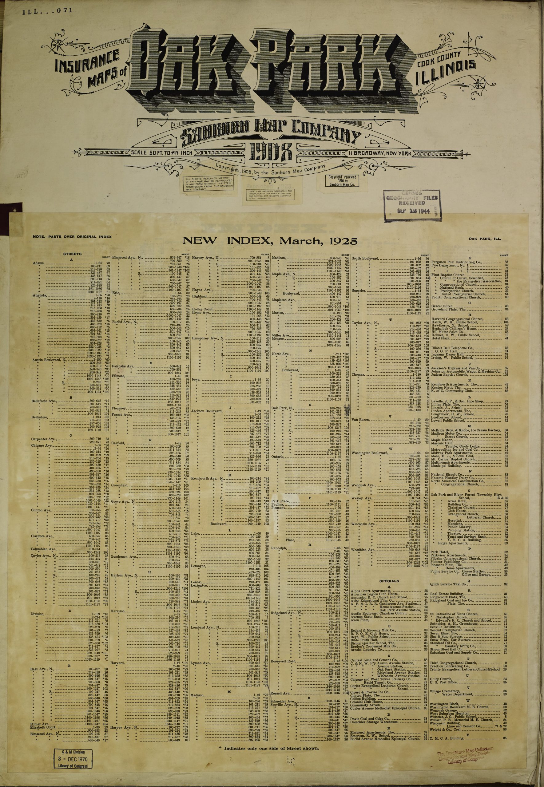 Oak Park2 - Sanborn Fire Maps