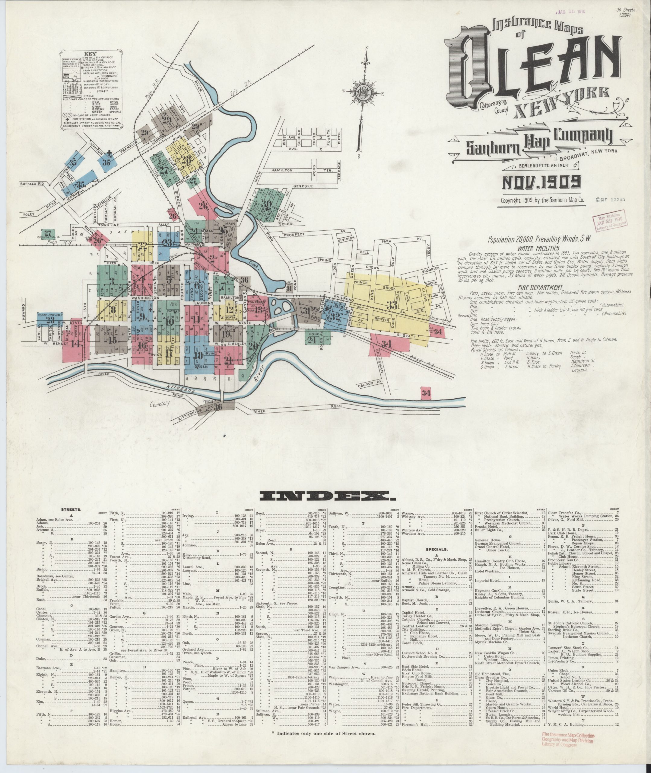 Olean, New York (1909) - Sanborn Fire Maps