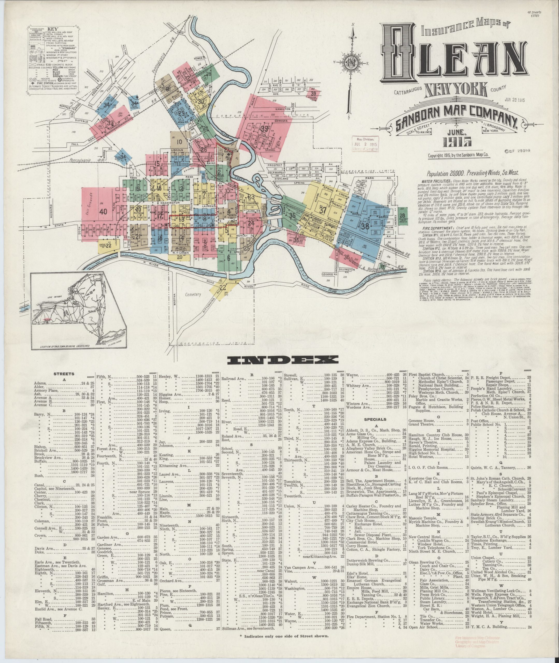 Olean, New York (1915) - Sanborn Fire Maps