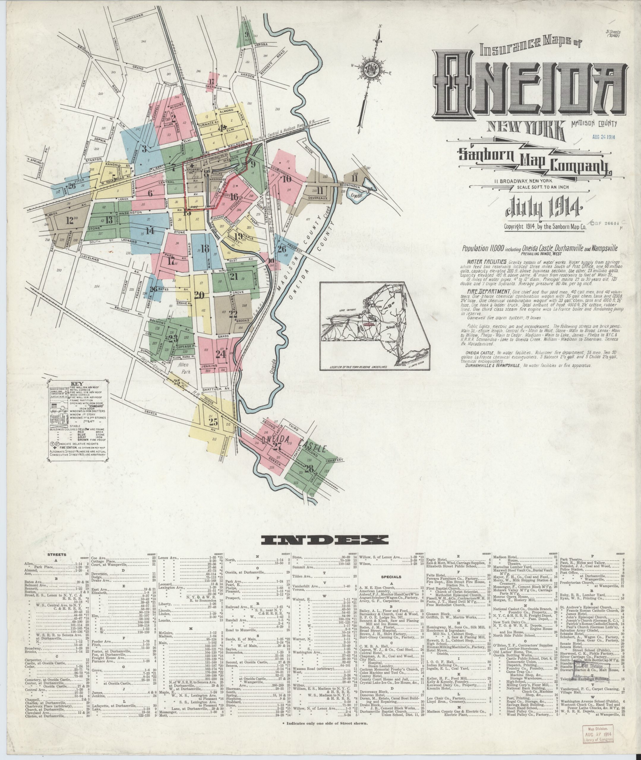 Oneida, New York (1914) - Sanborn Fire Maps