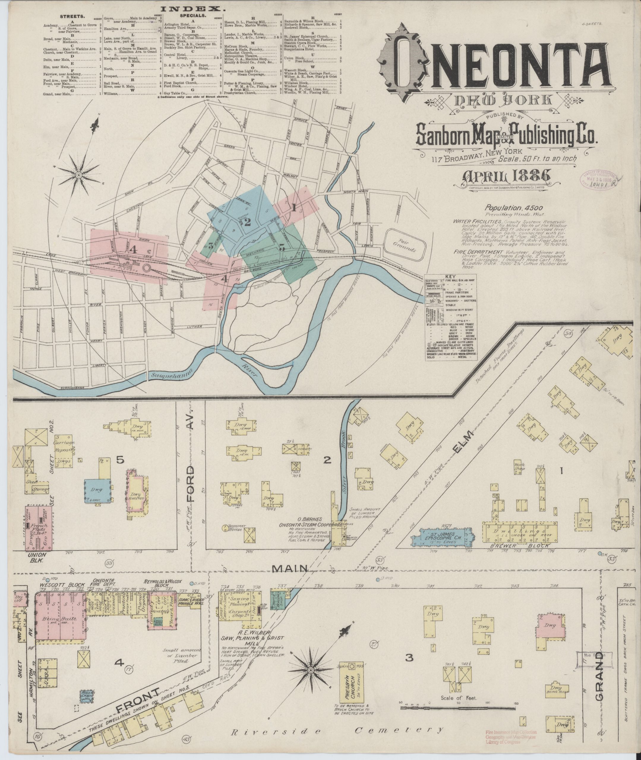 Oneonta, New York (1886) - Sanborn Fire Maps