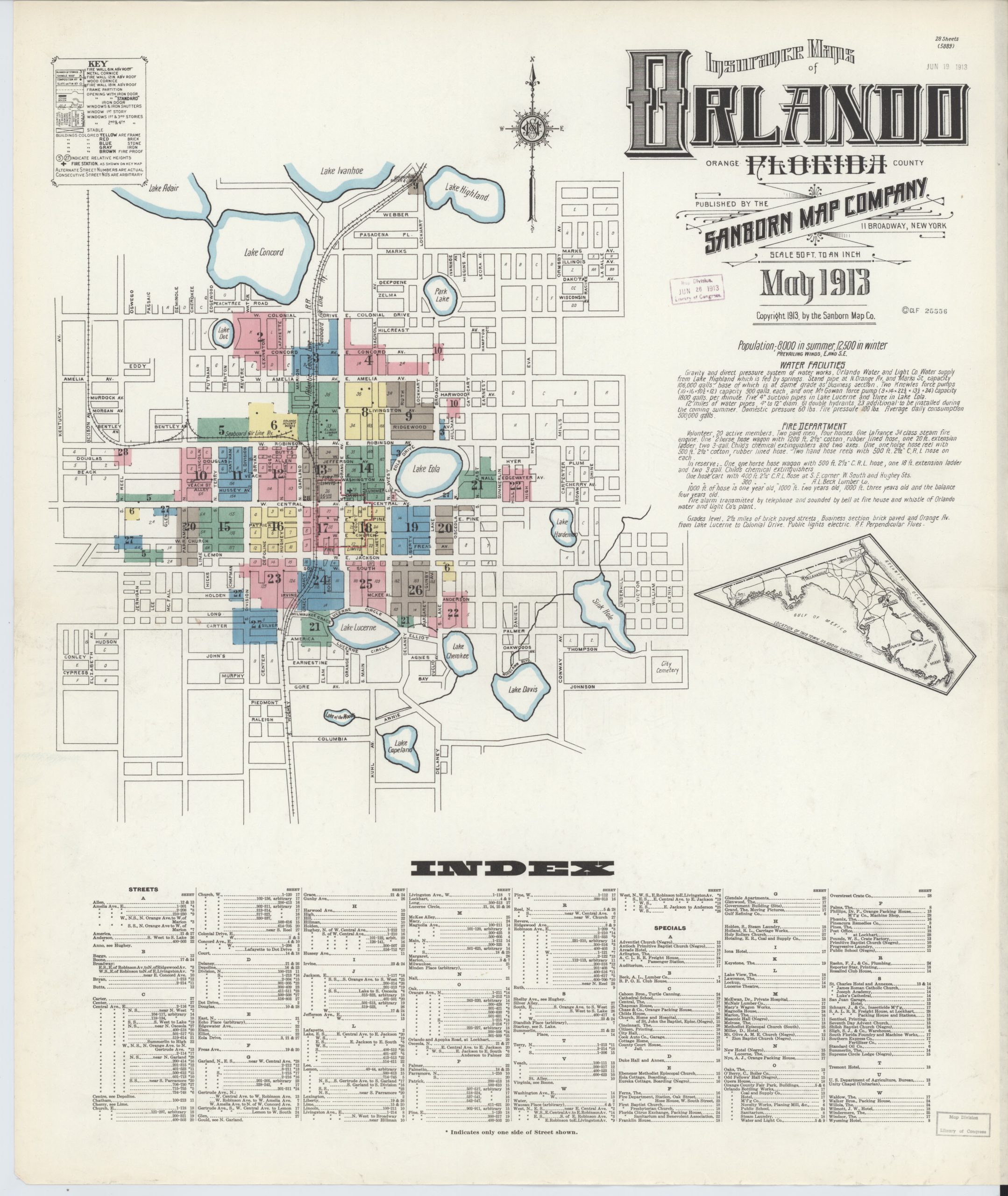 Orlando, Florida (1913) - Sanborn Fire Maps