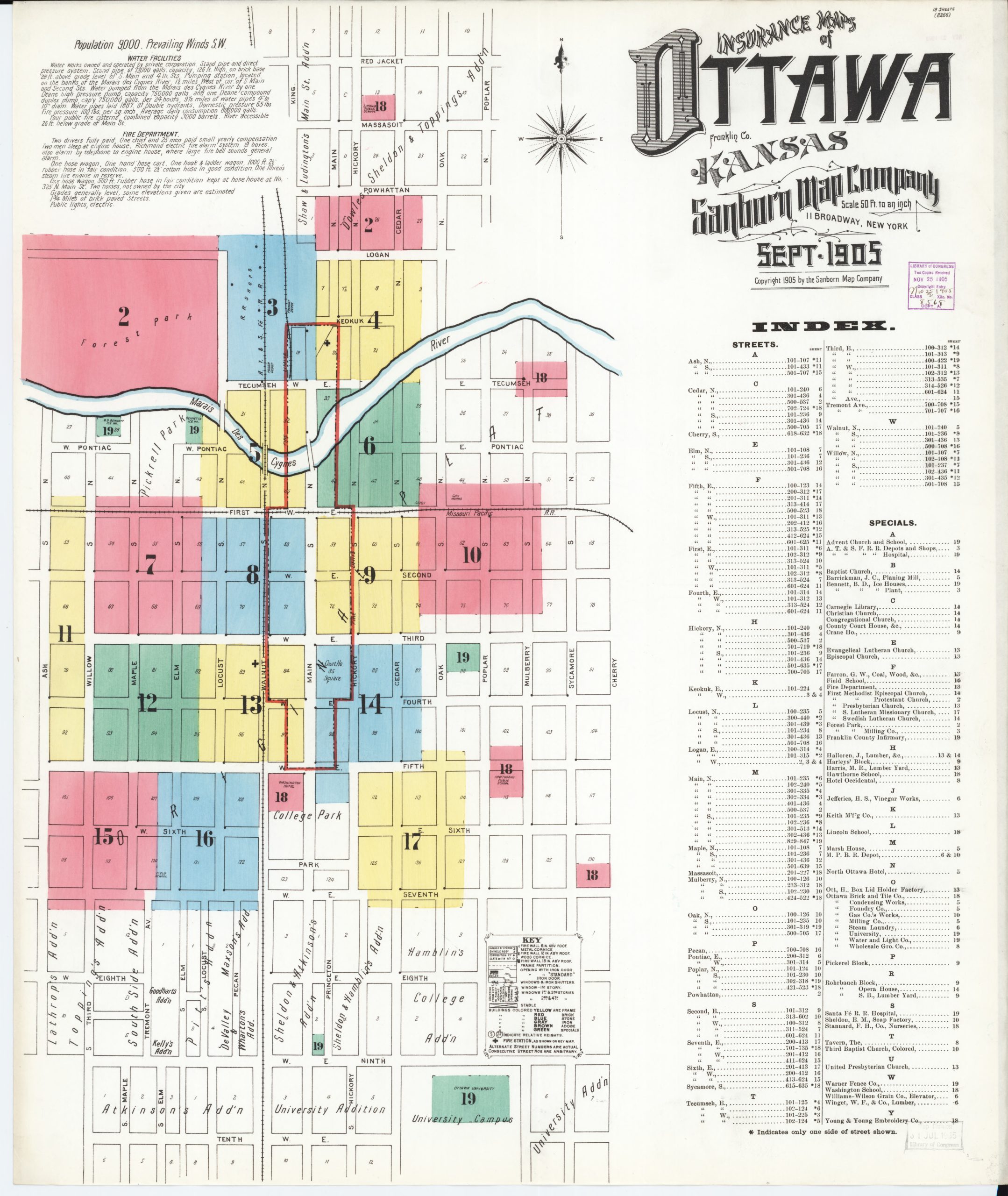 Ottawa, Kansas (1905) - Sanborn Fire Maps