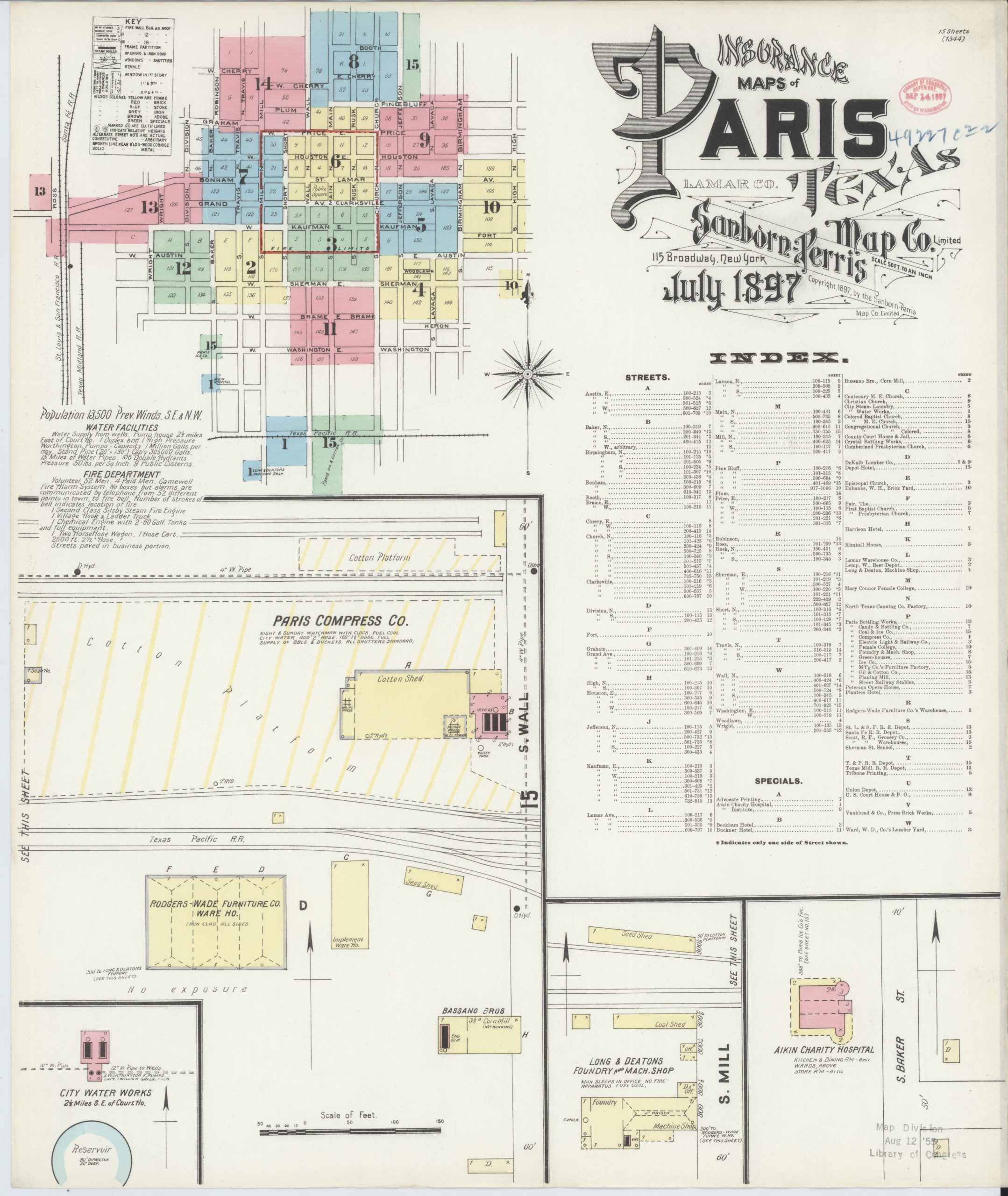 Paris, Texas (1897) - Sanborn Fire Maps