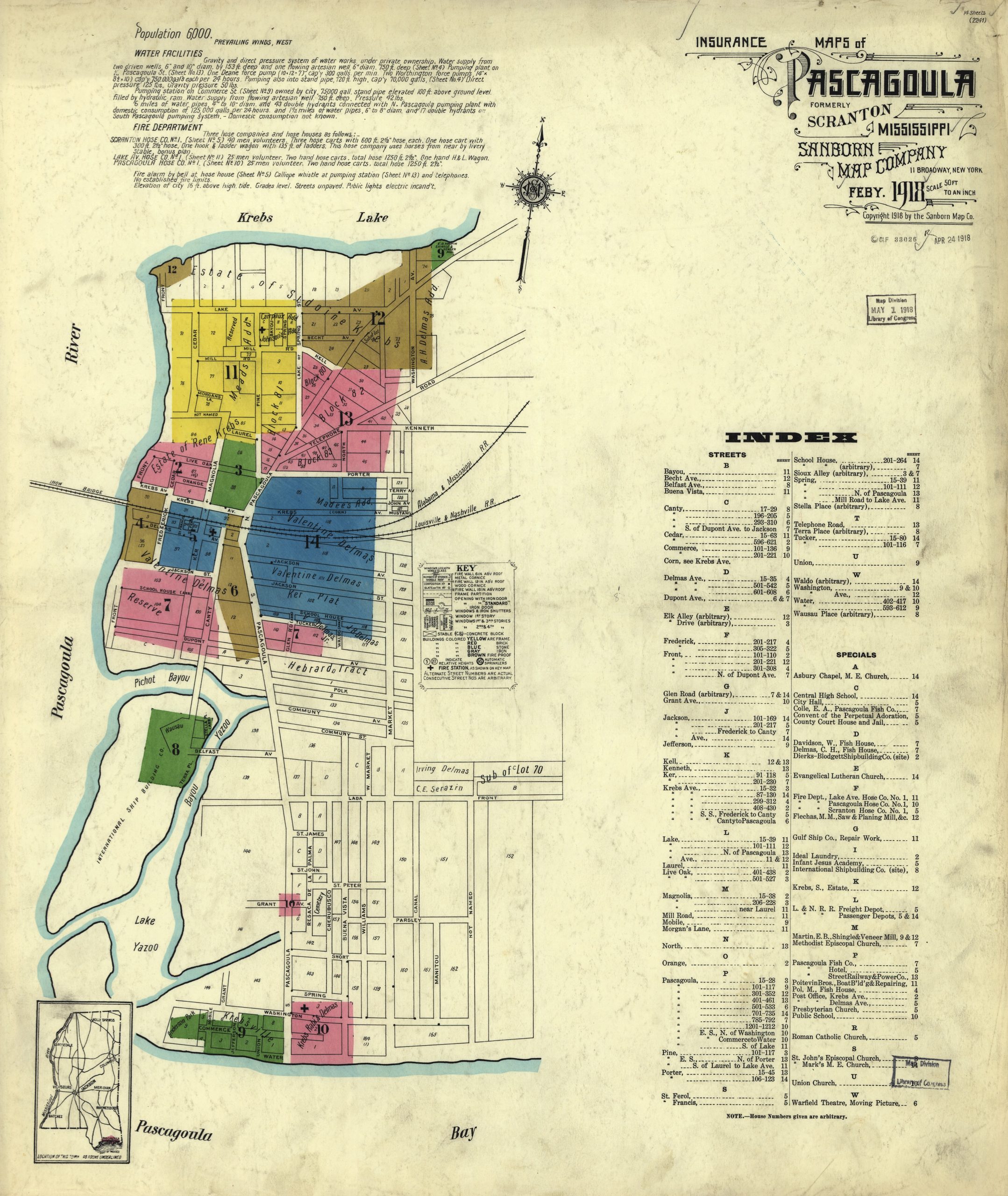 Pascagoula, Mississippi (1918) - Sanborn Fire Maps