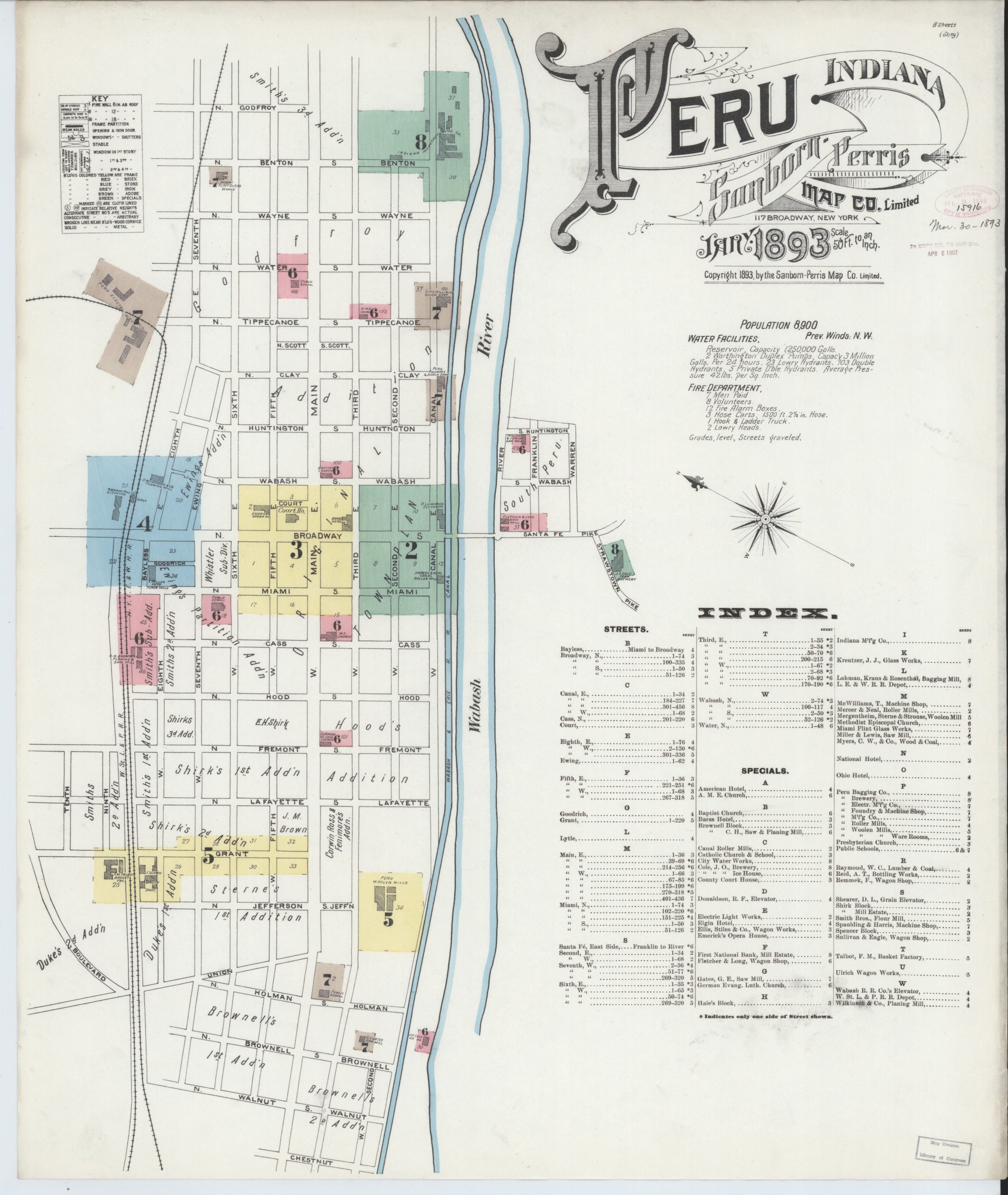 Peru, Indiana (1893) - Sanborn Fire Maps