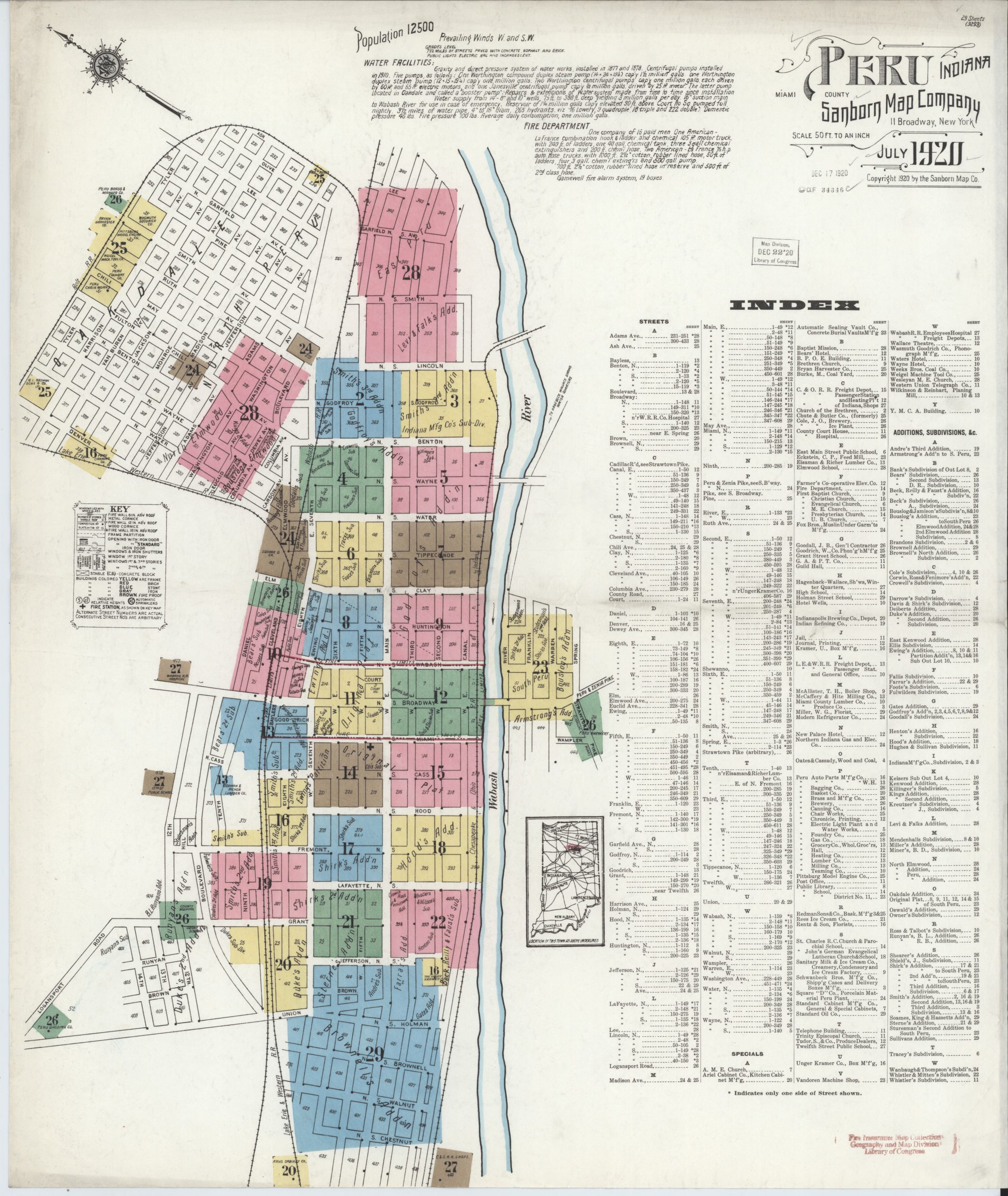 Peru, Indiana (1920) - Sanborn Fire Maps