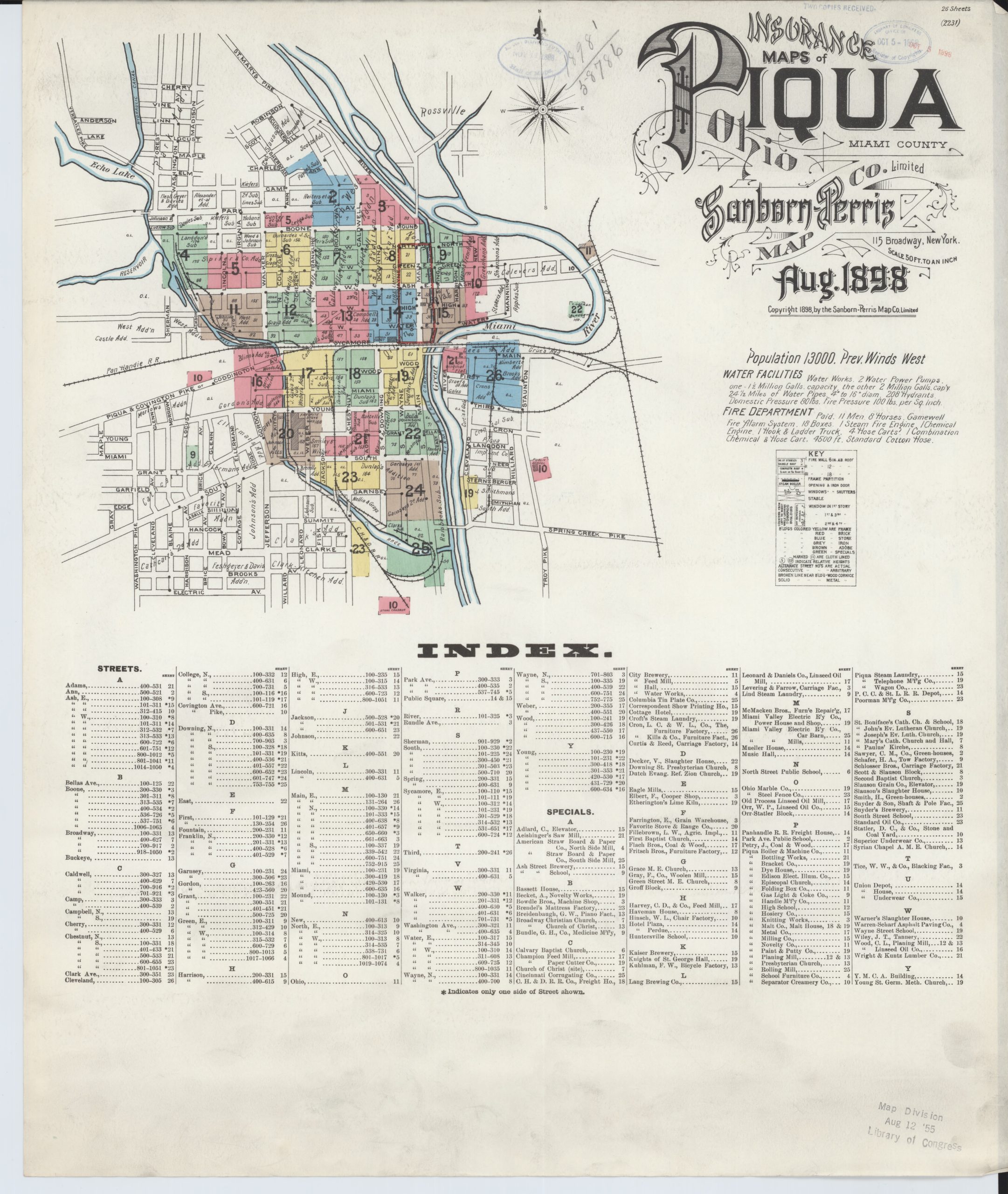 Piqua, Ohio (1898) - Sanborn Fire Maps