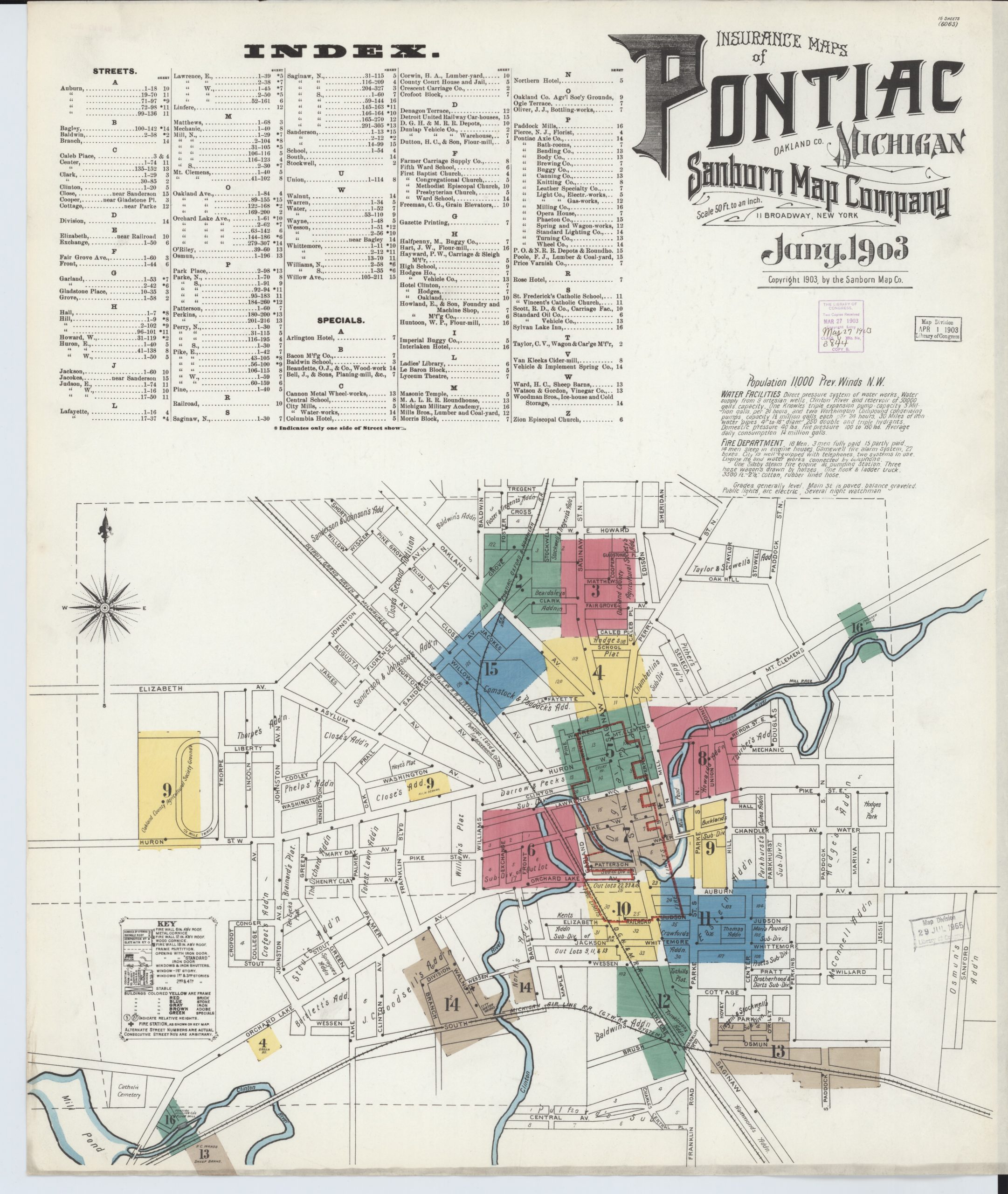 Pontiac, Michigan (1903) - Sanborn Fire Maps
