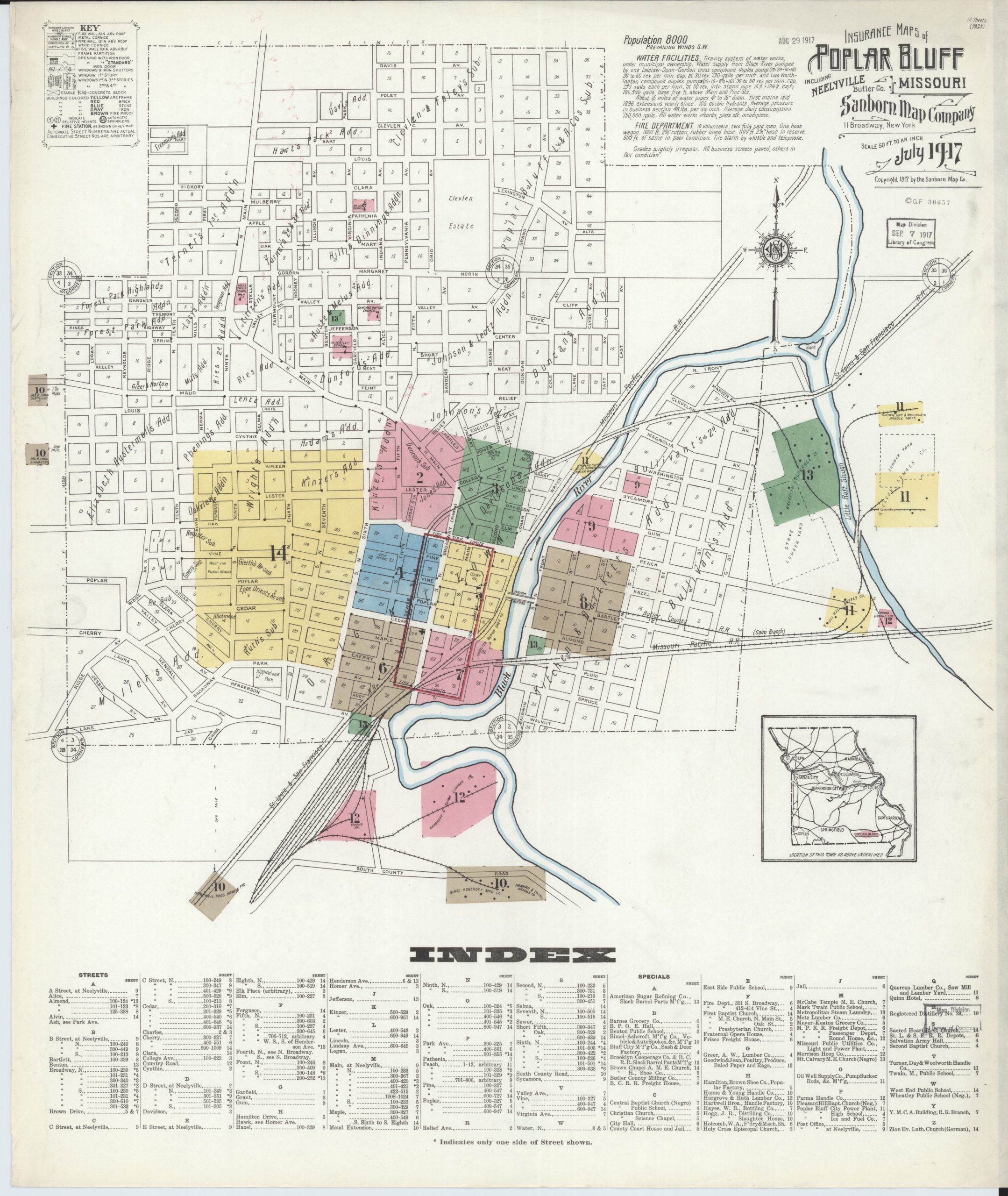Poplar Bluff, Missouri (1917) - Sanborn Fire Maps