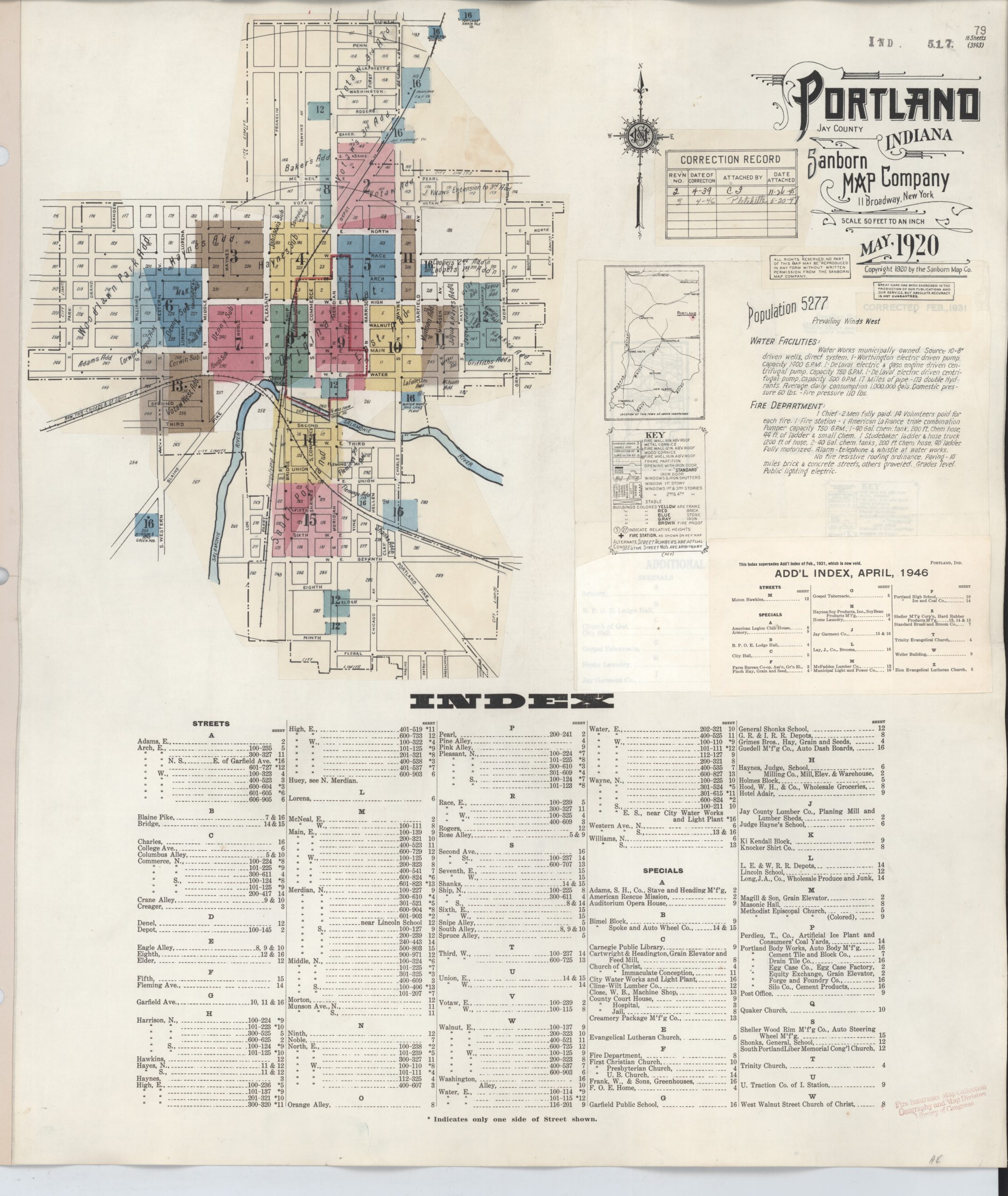 Portland, Indiana (1920) - Sanborn Fire Maps