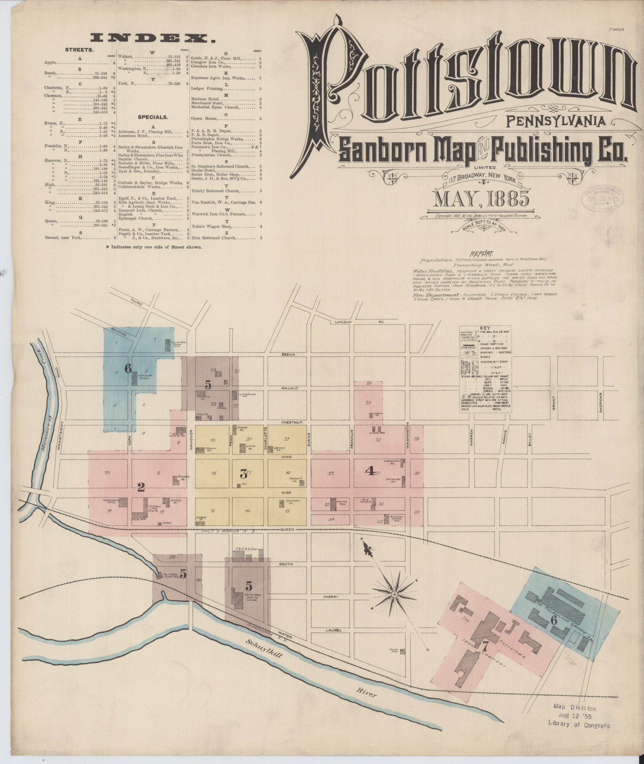 Pottstown, Pennsylvania (1885) - Sanborn Fire Maps