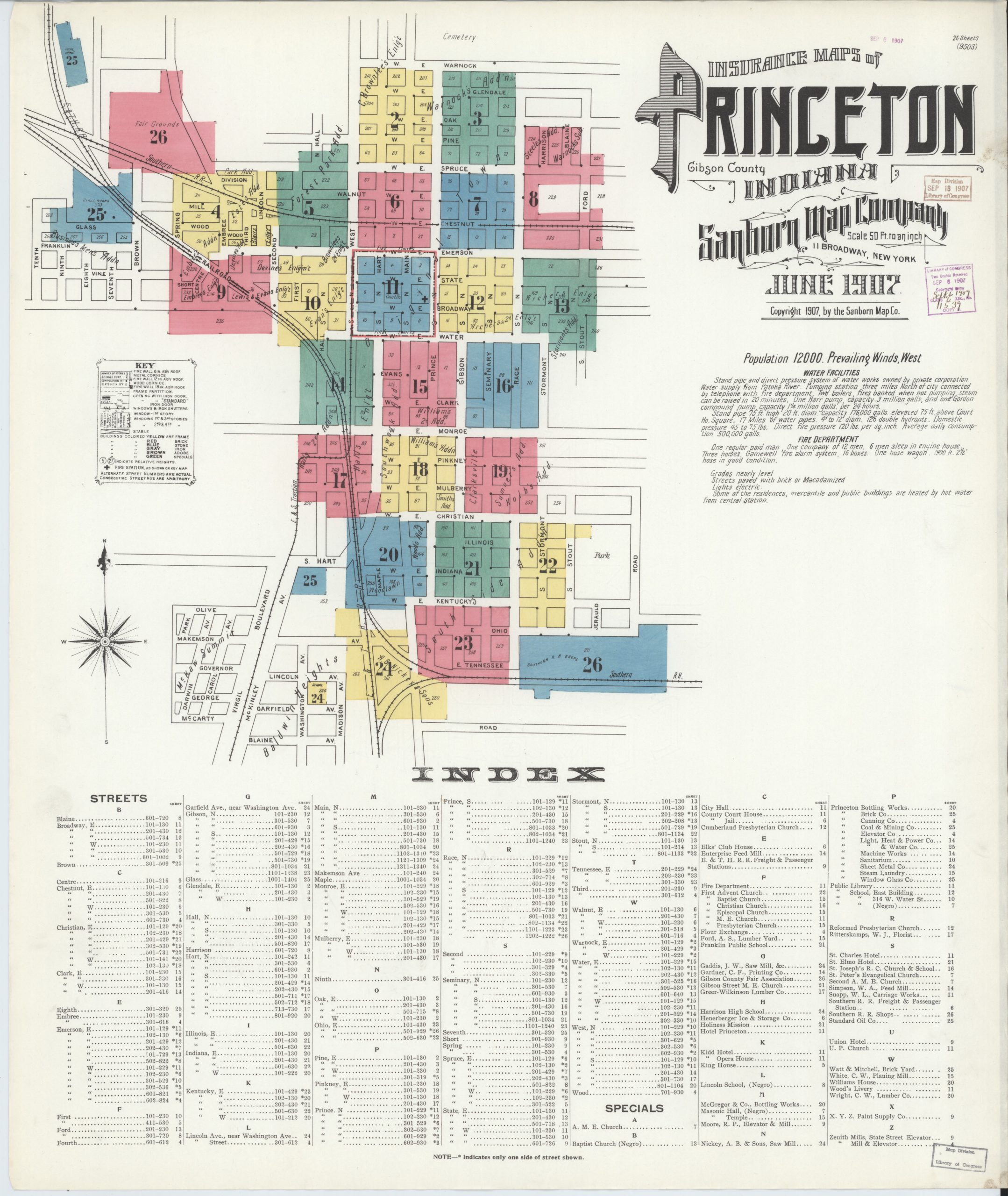 Princeton, Indiana (1907) - Sanborn Fire Maps