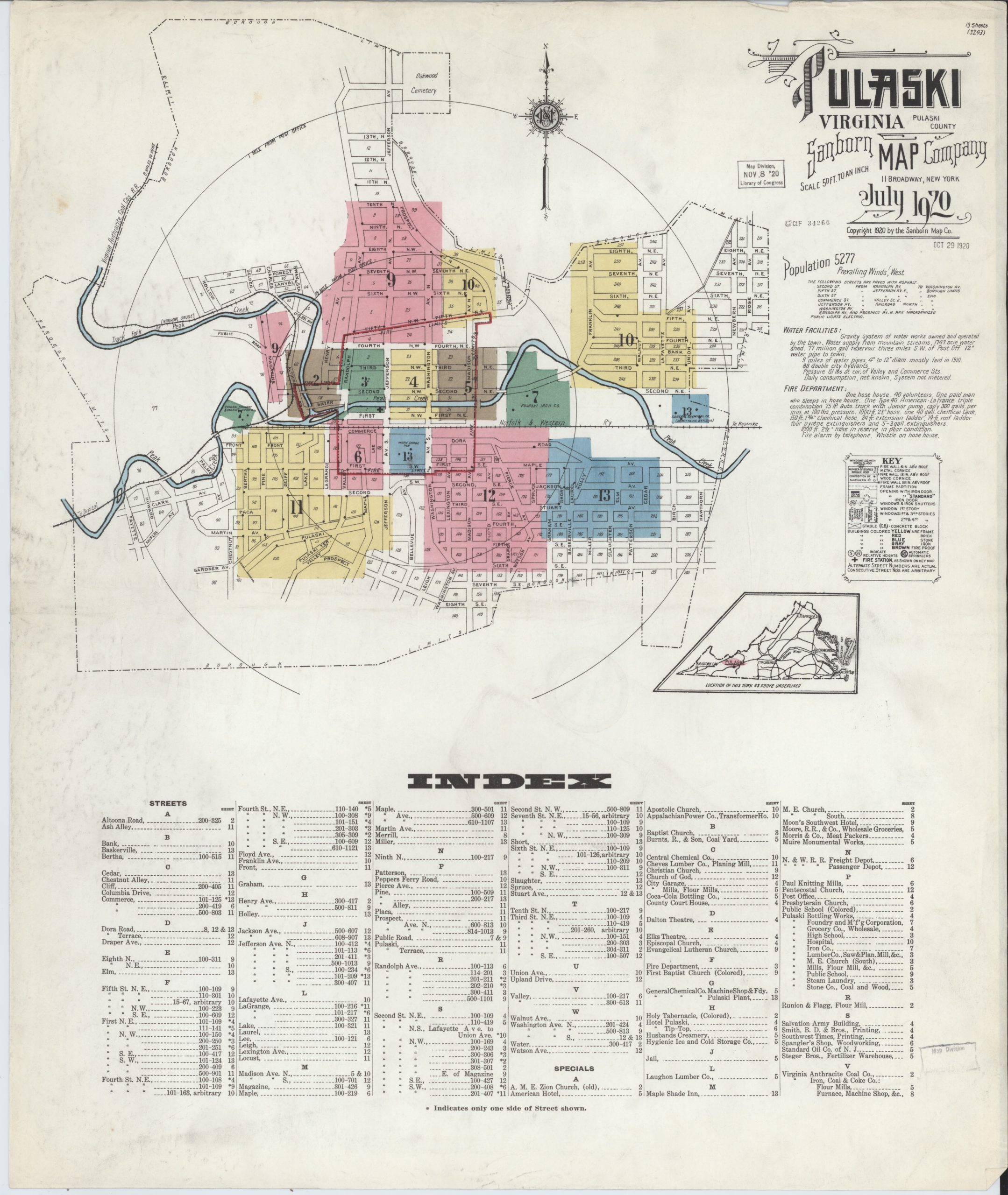 Pulaski, Virginia (1920) - Sanborn Fire Maps