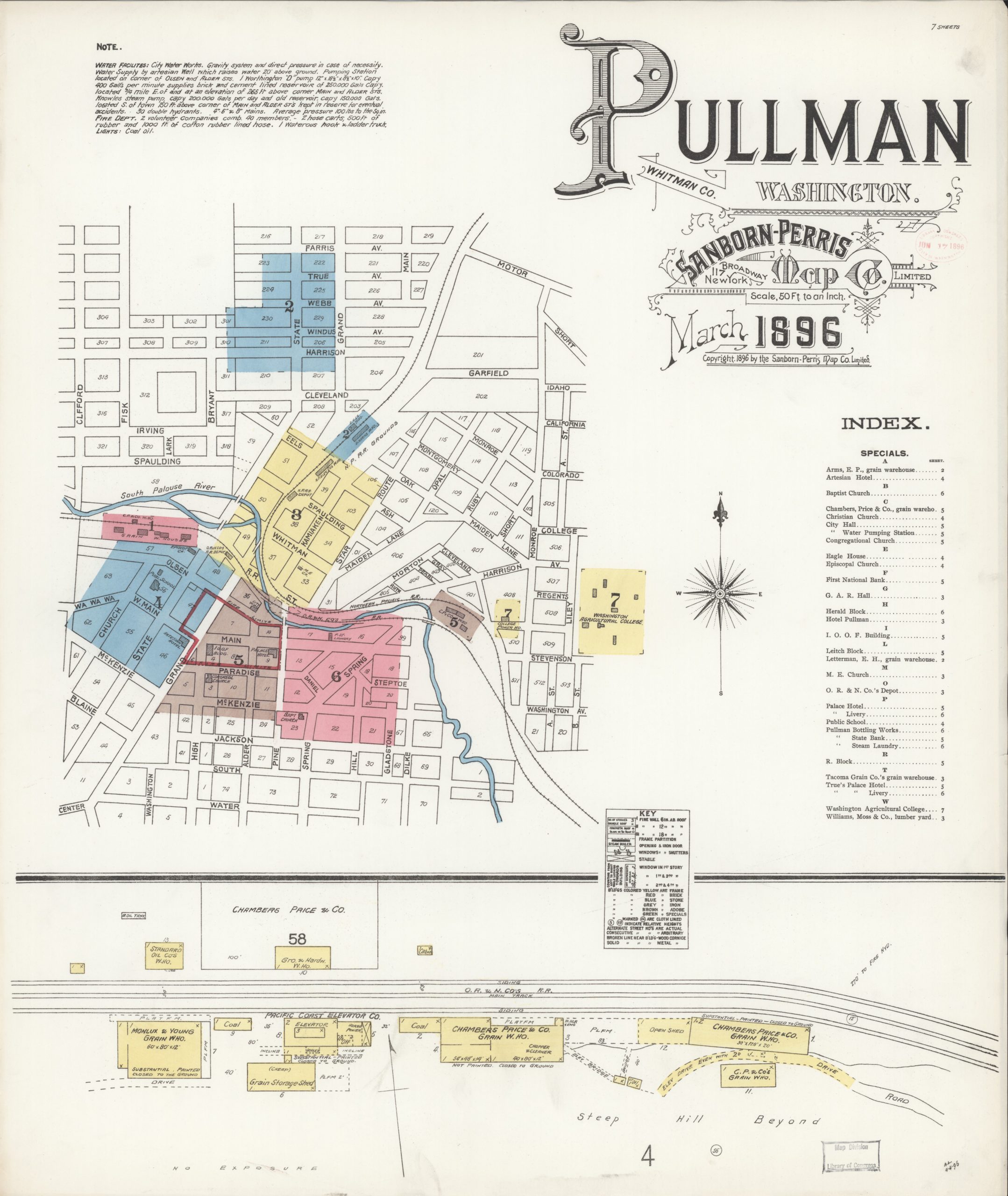 Pullman, Washington (1896) - Sanborn Fire Maps