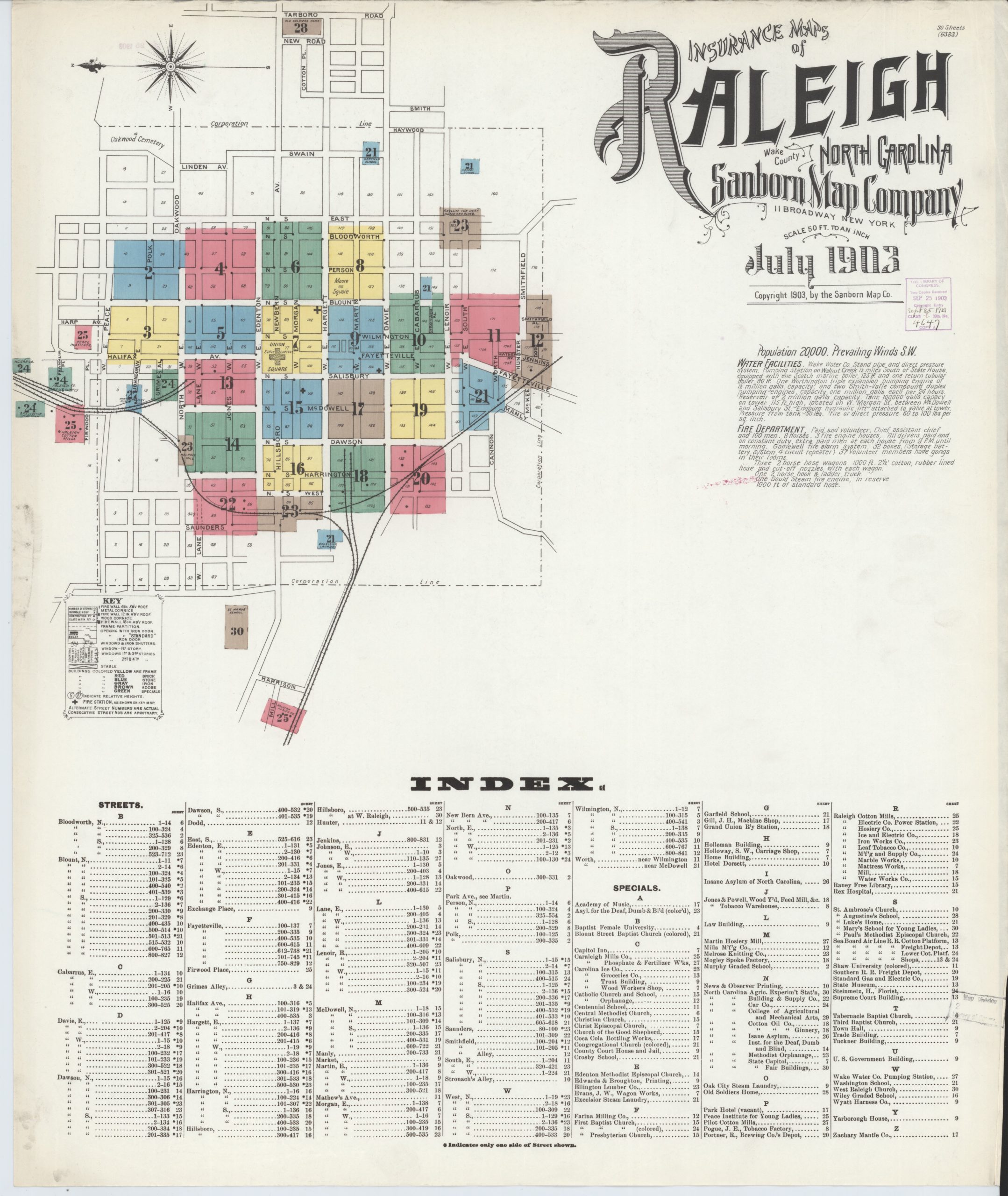 Raleigh, North Carolina (1903) - Sanborn Fire Maps