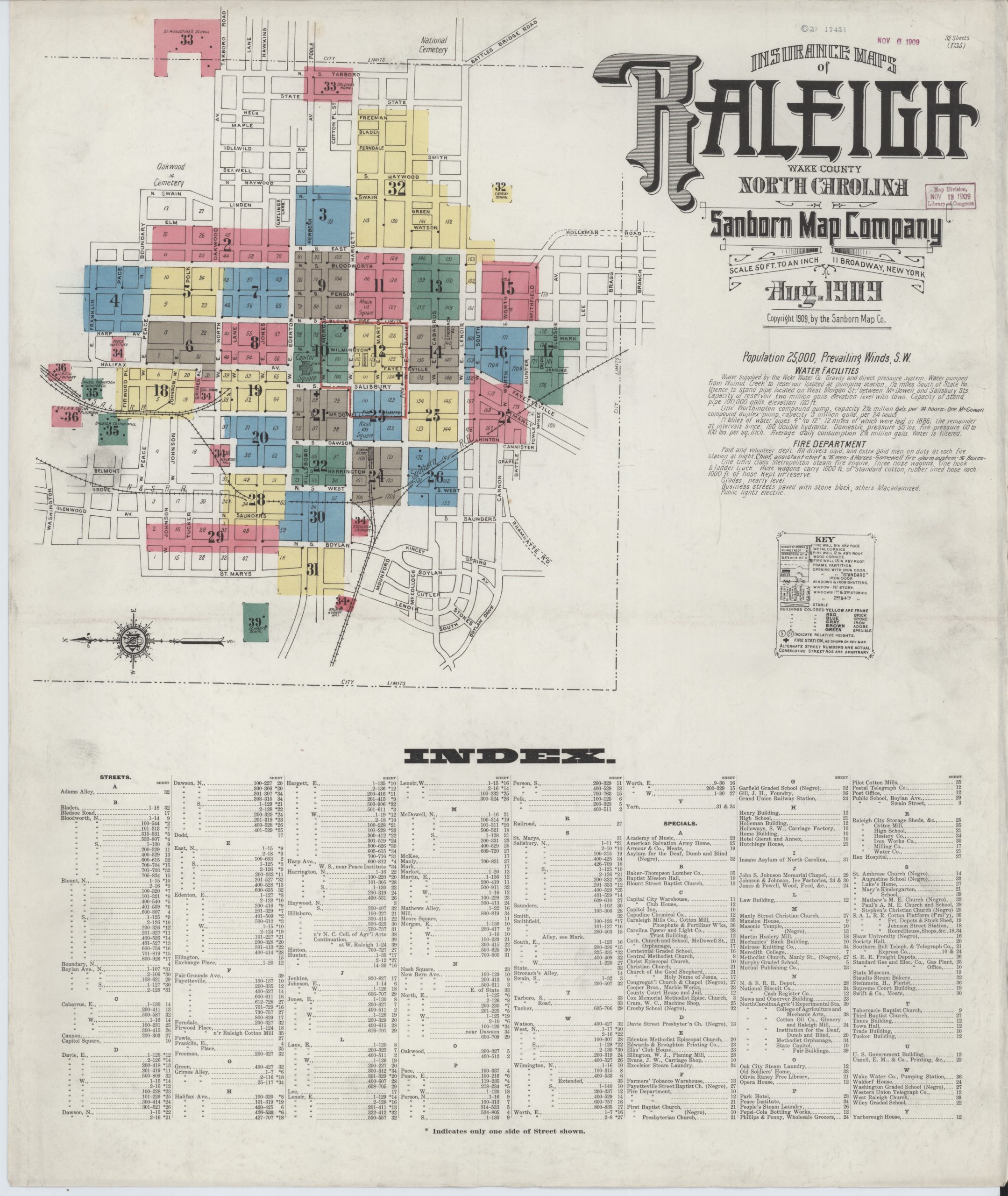 Raleigh, North Carolina (1909) - Sanborn Fire Maps