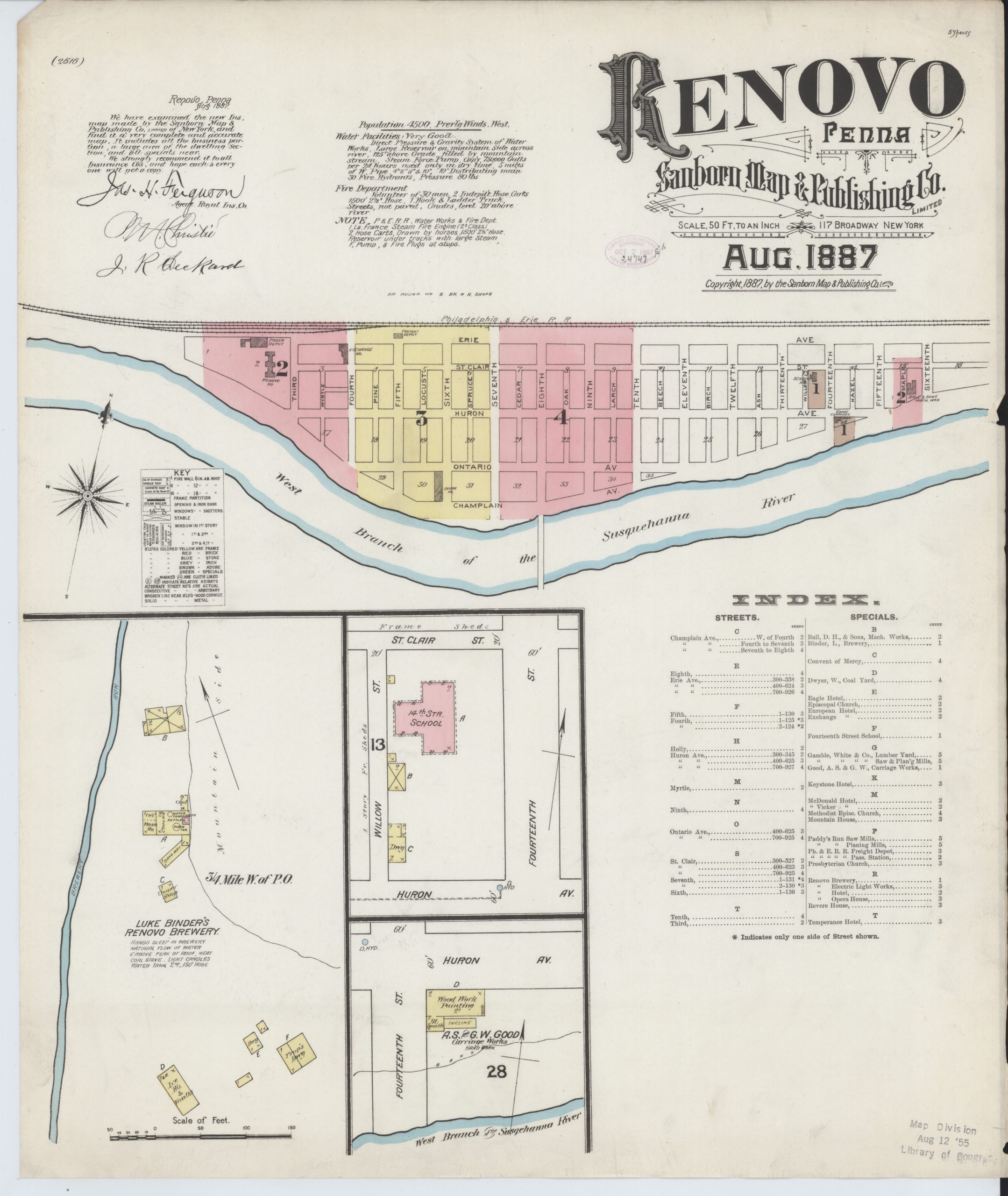 Renovo, Pennsylvania (1887) - Sanborn Fire Maps