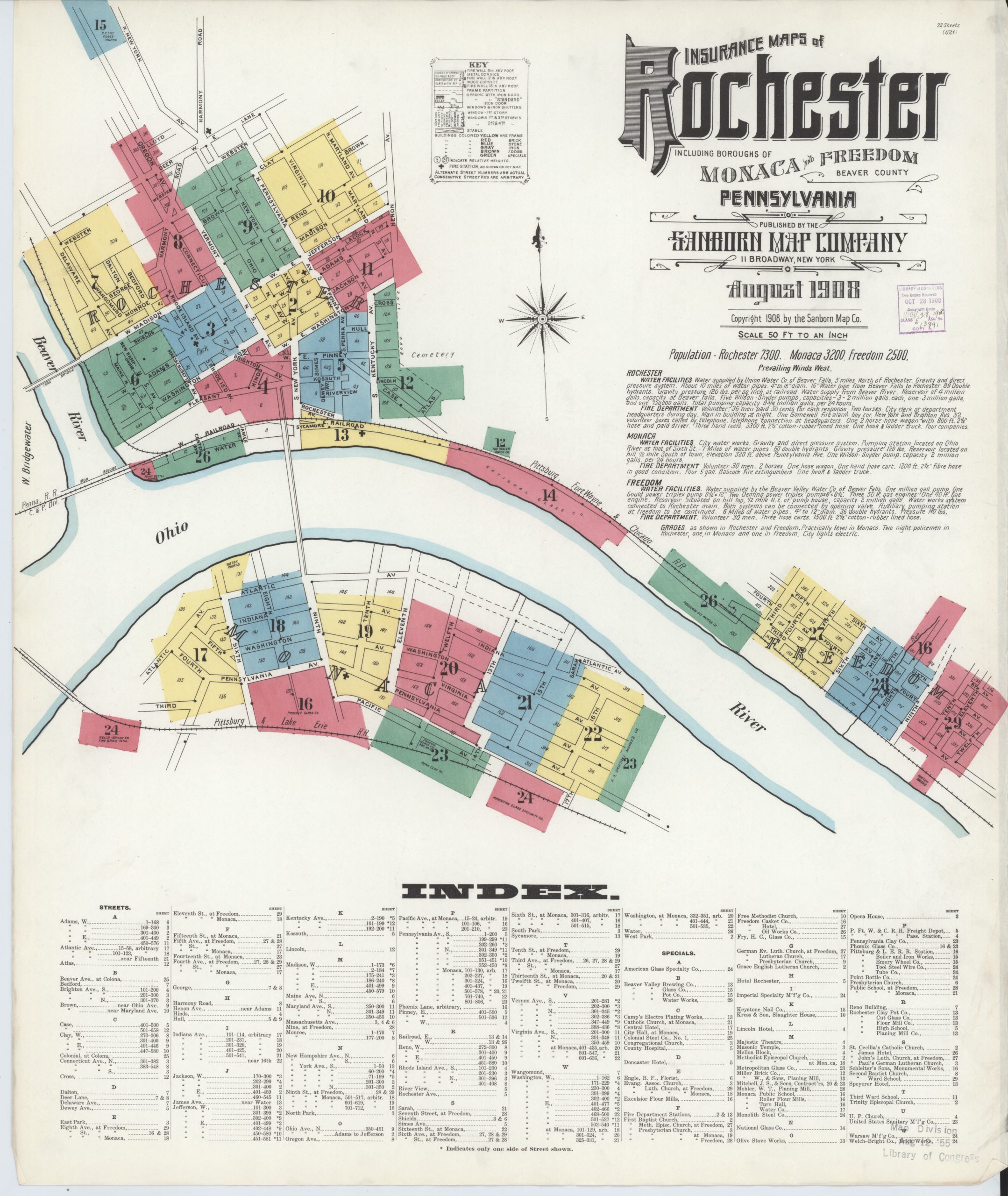 Rochester, Pennsylvania (1908) - Sanborn Fire Maps