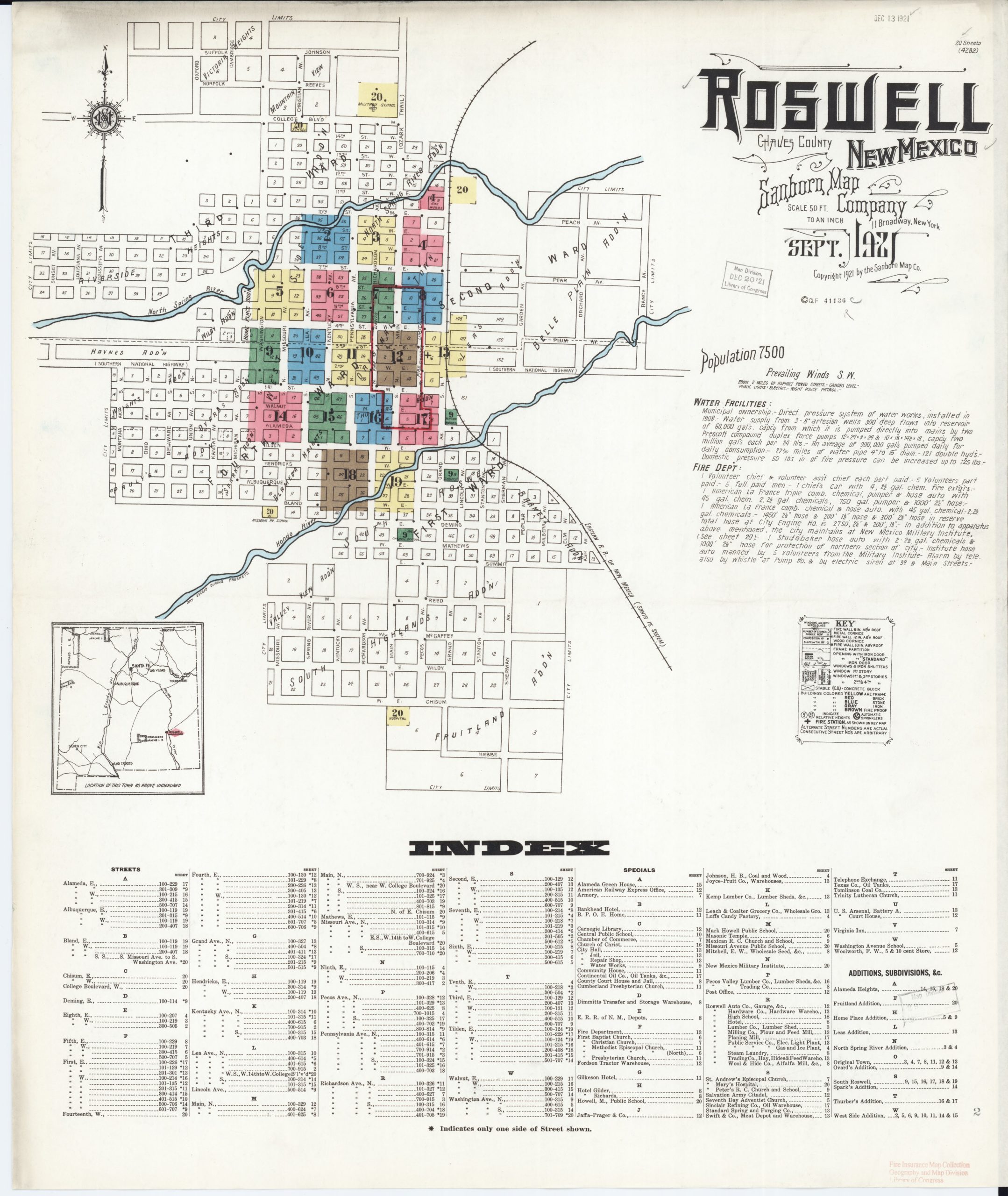 Roswell, New Mexico (1921) - Sanborn Fire Maps