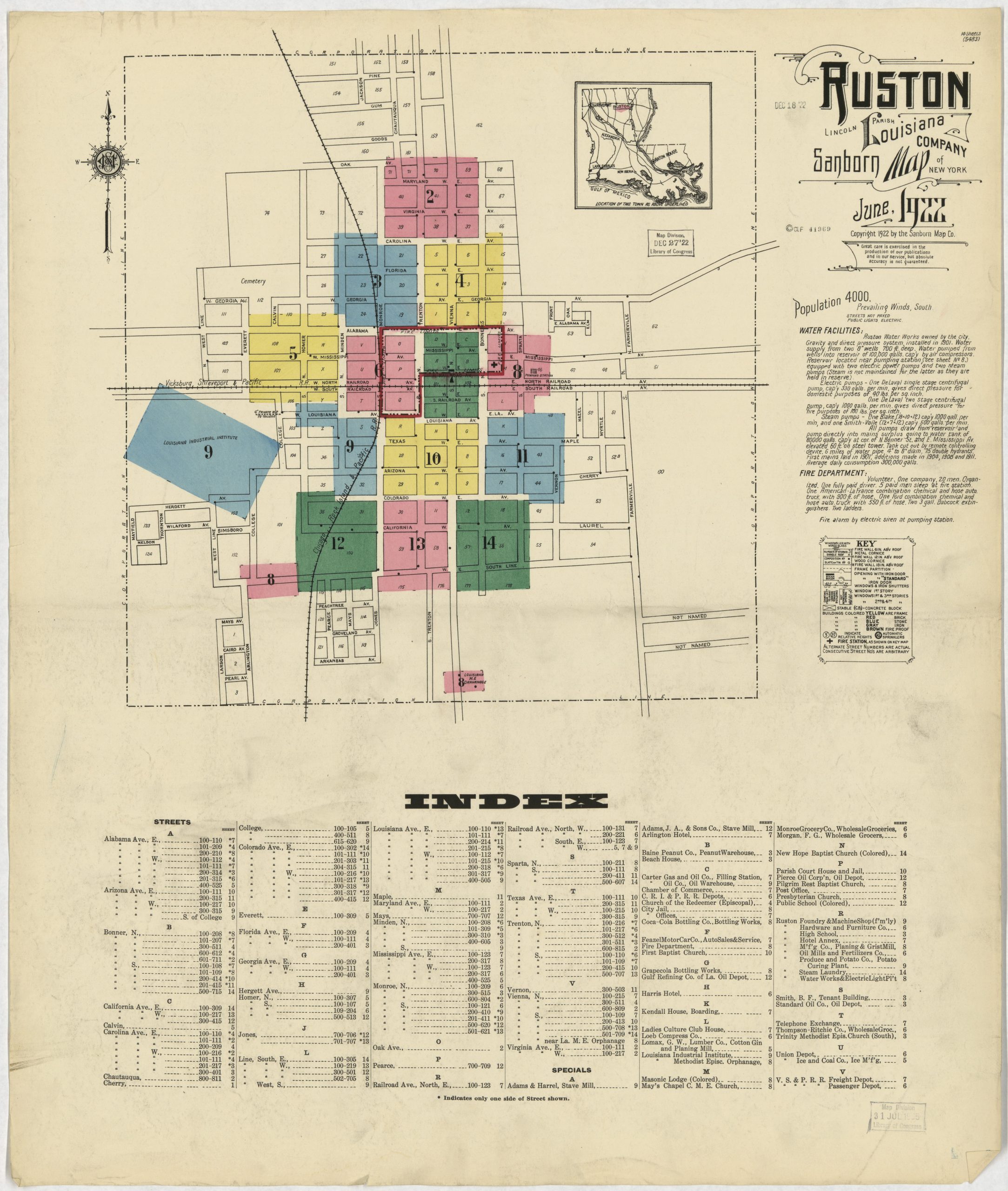 Ruston, Louisiana (1922) - Sanborn Fire Maps