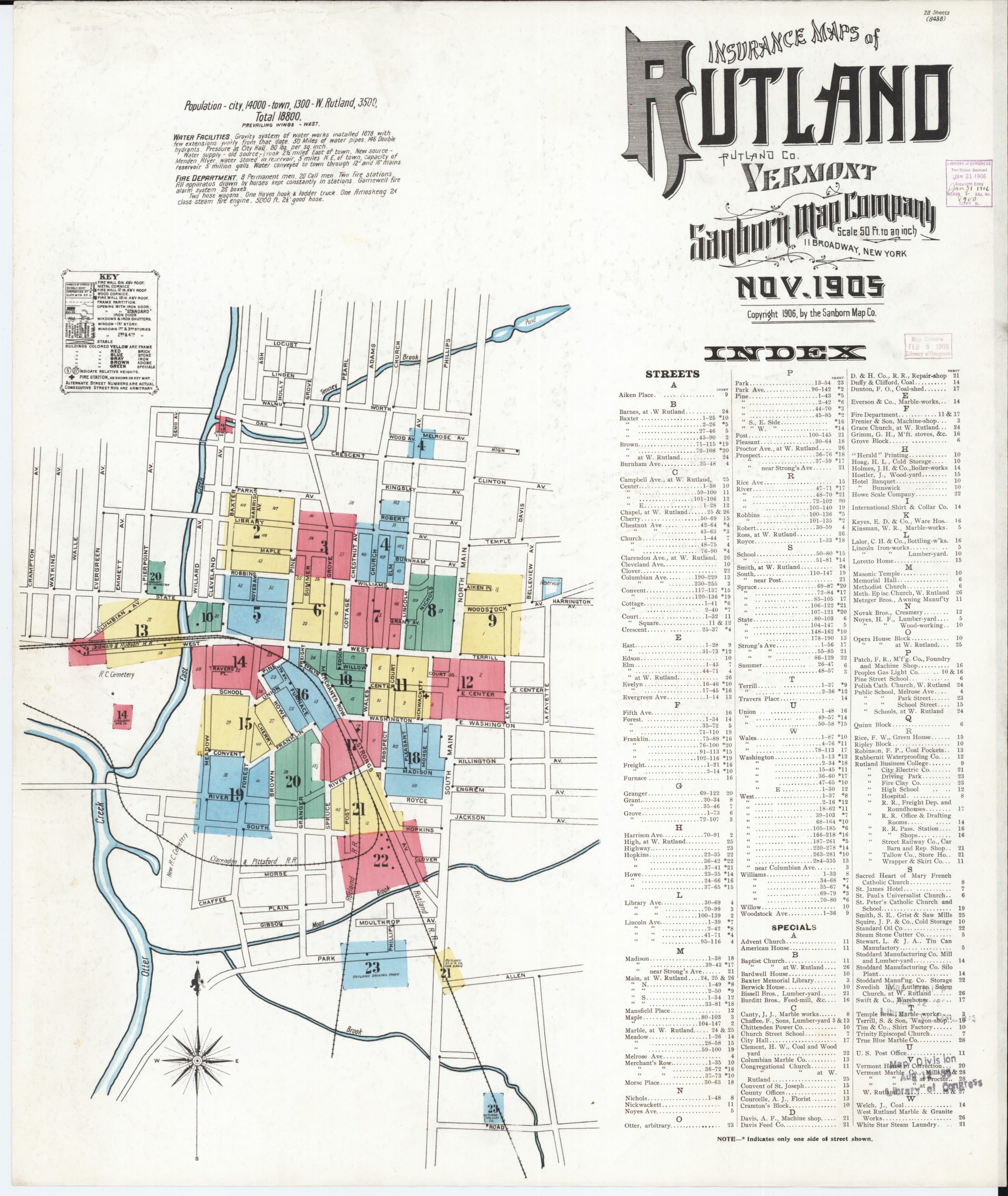 Rutland, Vermont (1905) - Sanborn Fire Maps