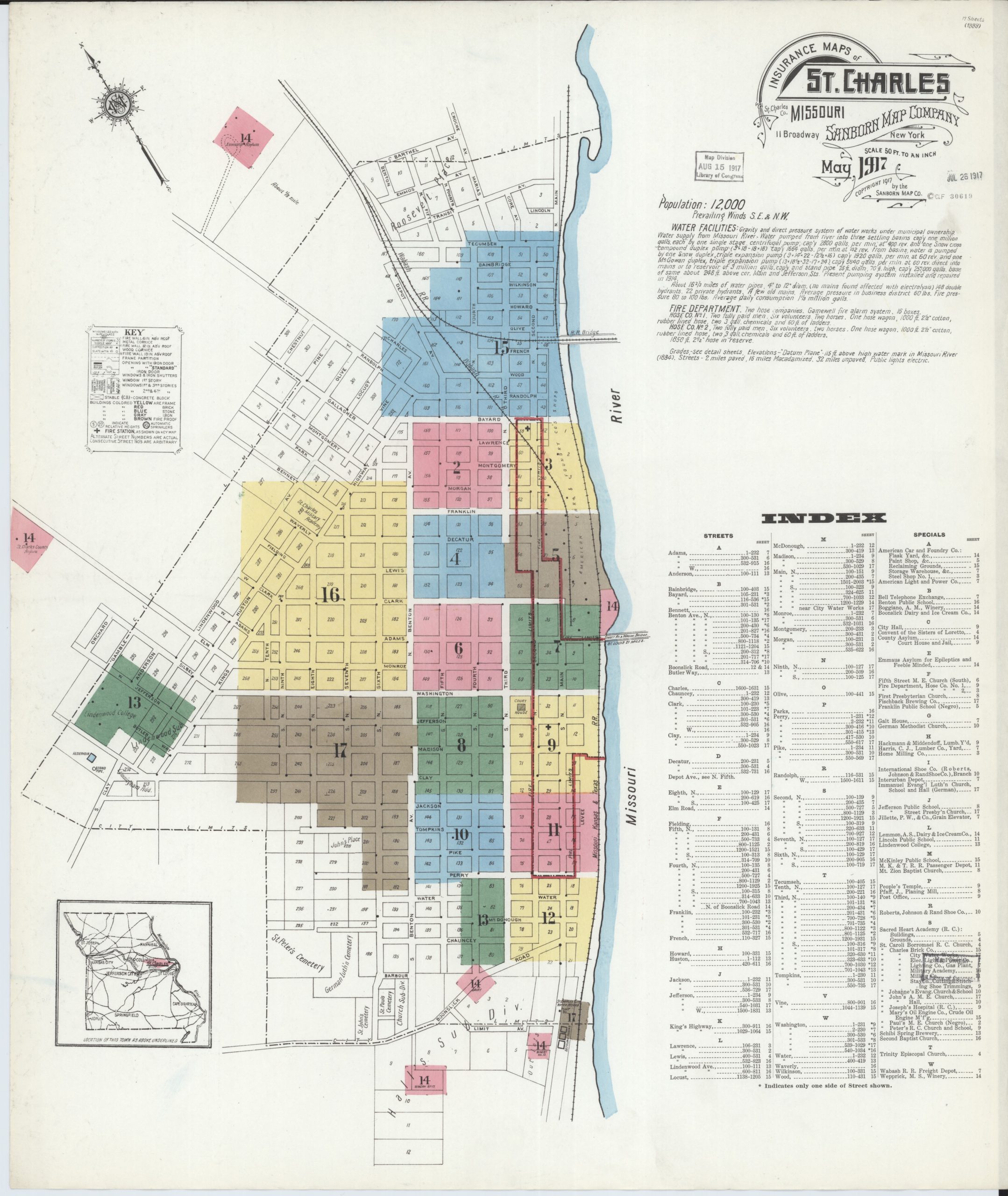 Saint Charles, Missouri (1917) - Sanborn Fire Maps