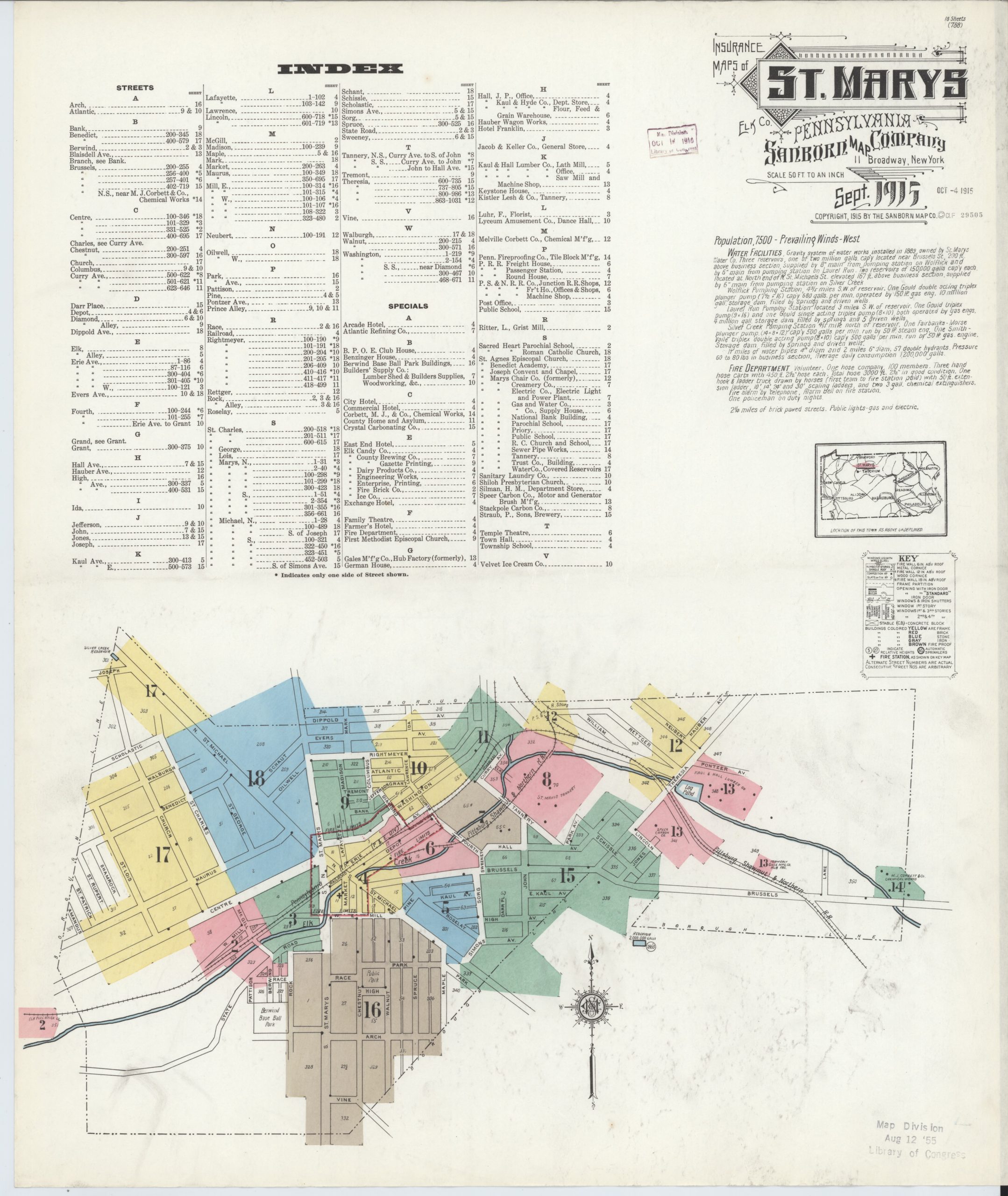 Saint Marys, Pennsylvania (1915) - Sanborn Fire Maps