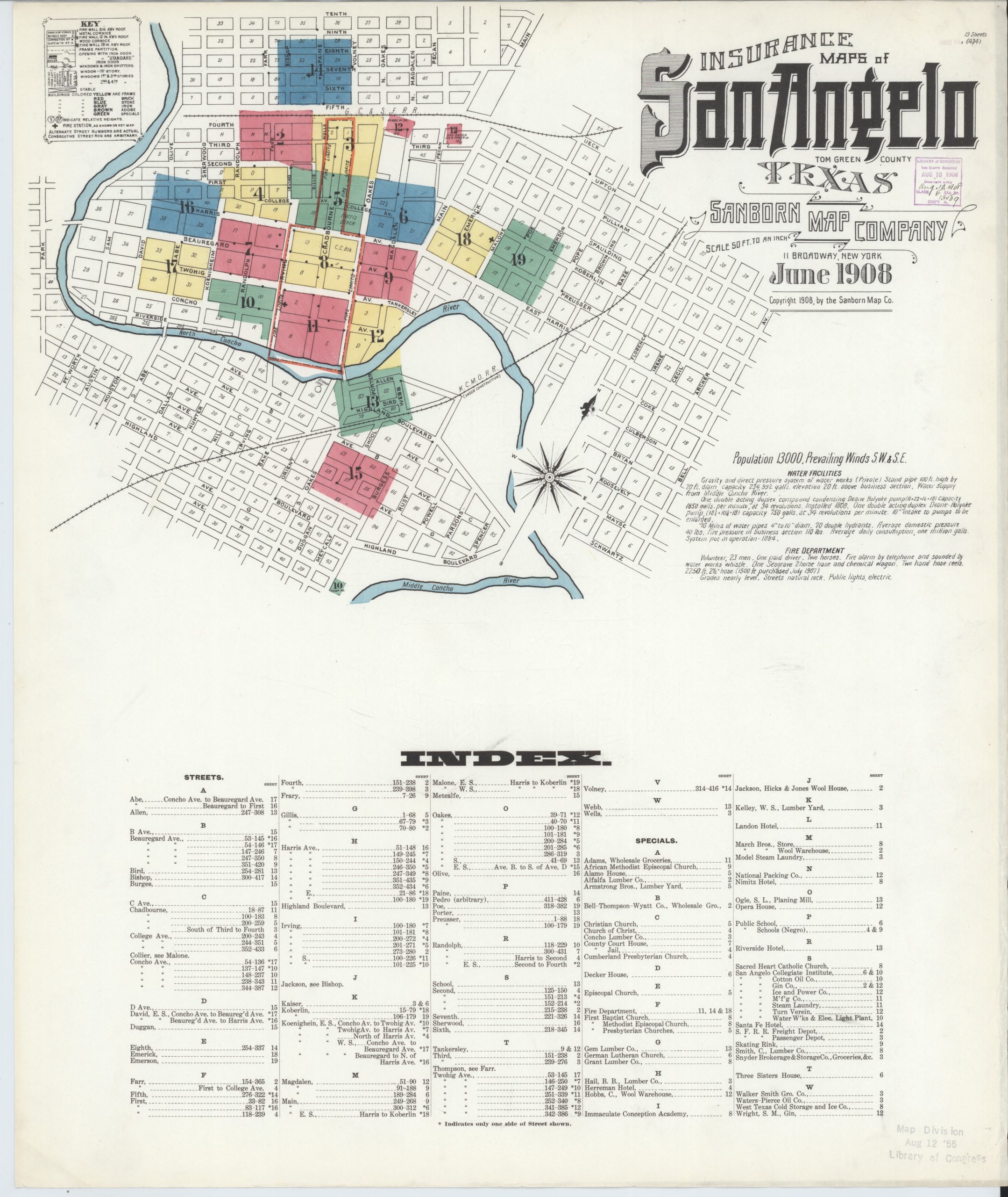 San Angelo, Texas (1908) - Sanborn Fire Maps