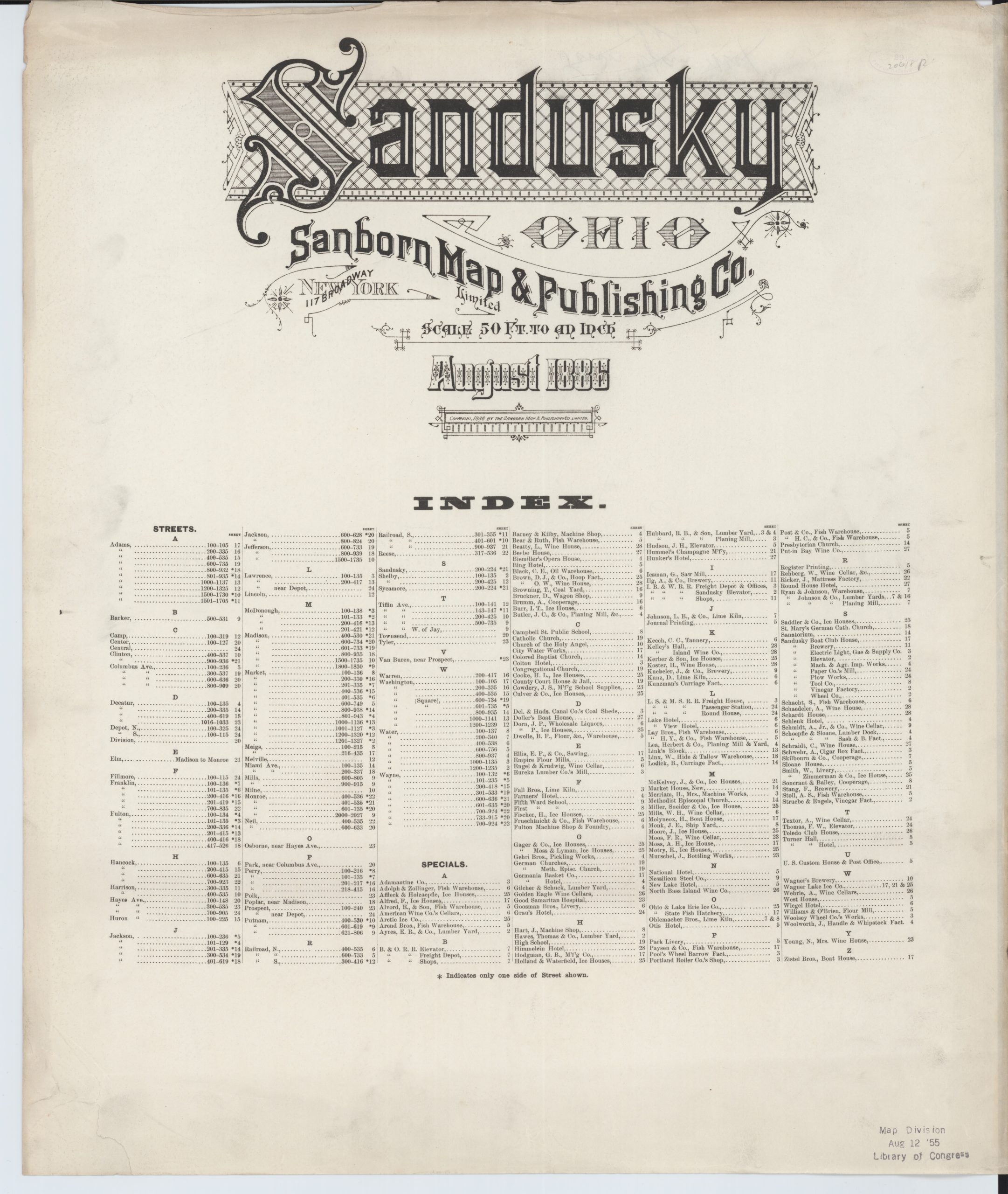 Sandusky, Ohio (1886) - Sanborn Fire Maps