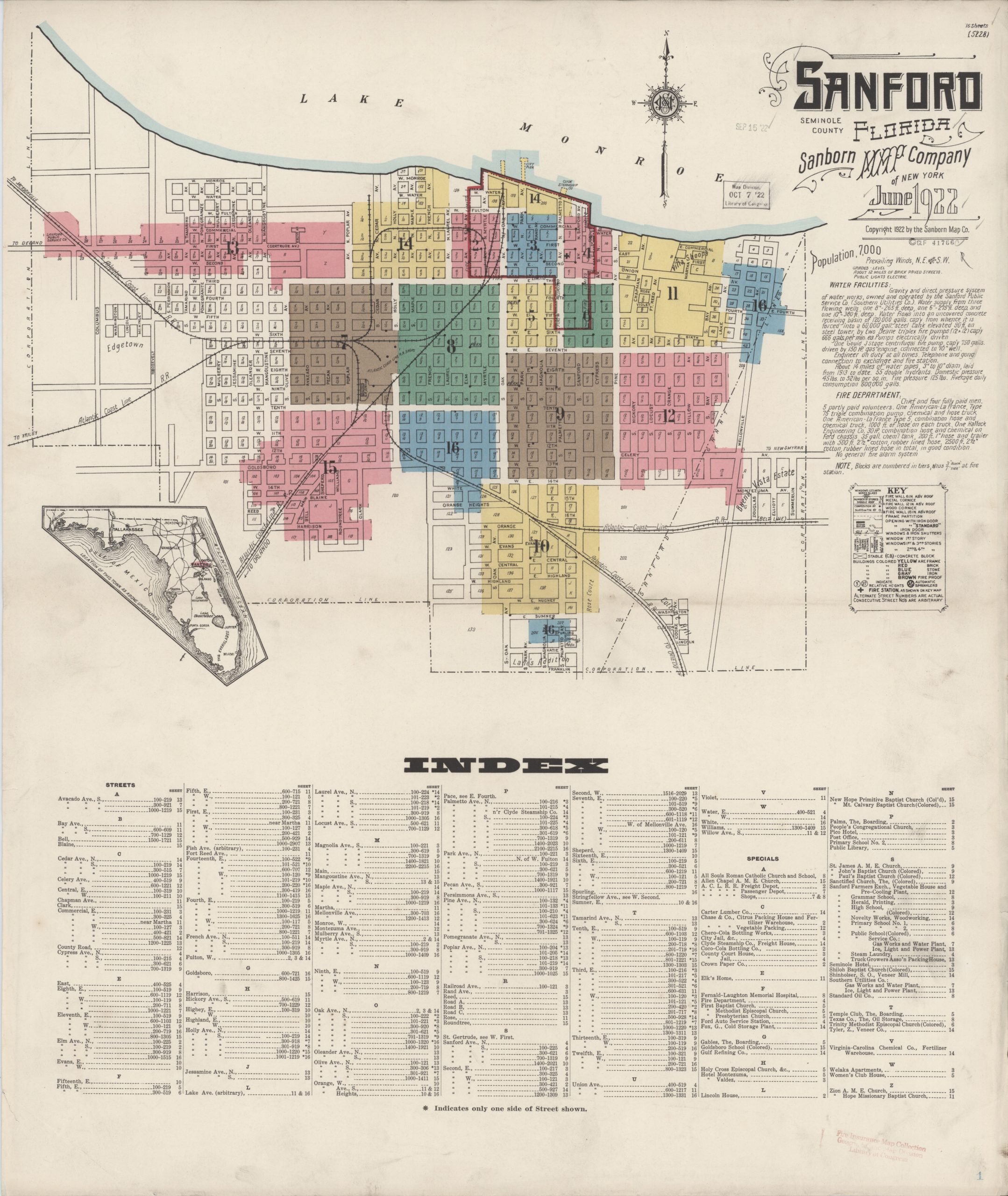 Sanford, Florida (1922) - Sanborn Fire Maps