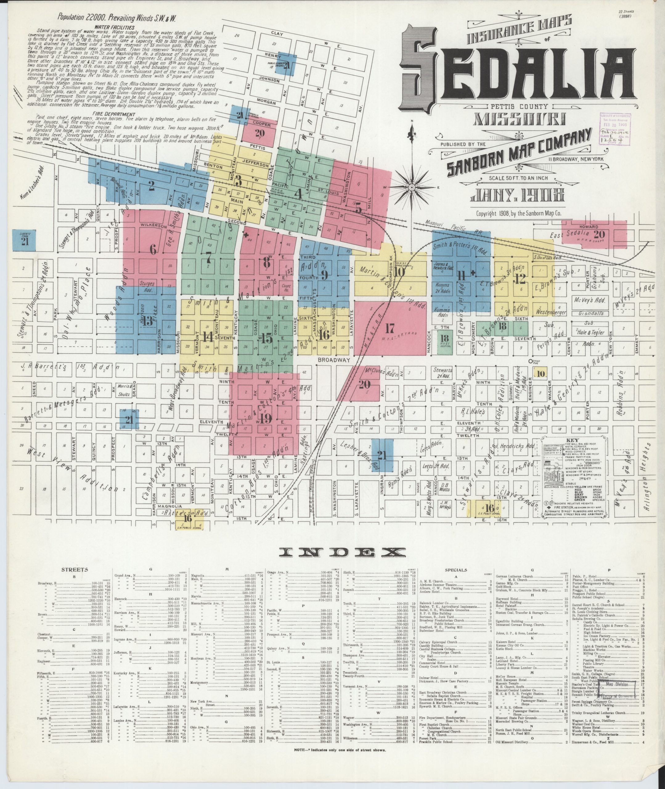 Sedalia, Missouri (1908) - Sanborn Fire Maps