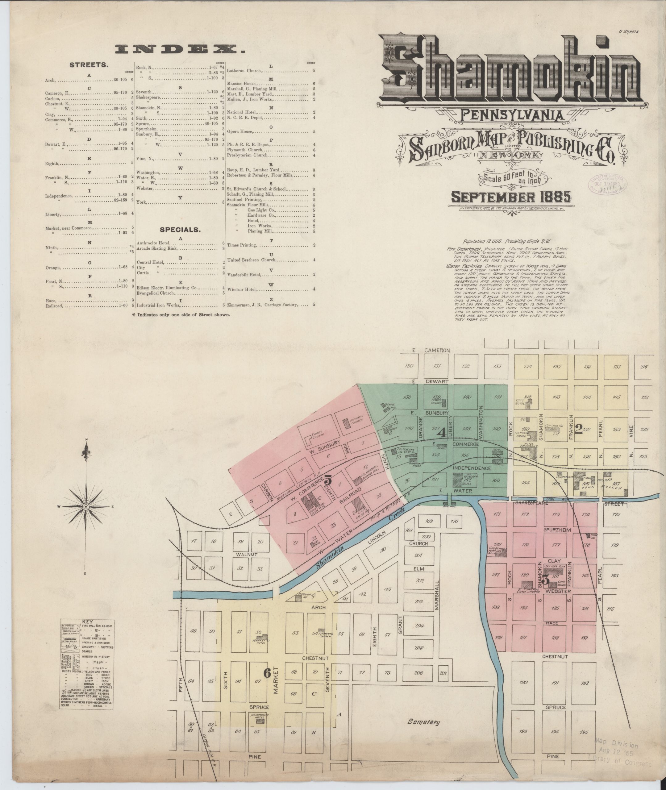 Shamokin, Pennsylvania (1885) - Sanborn Fire Maps