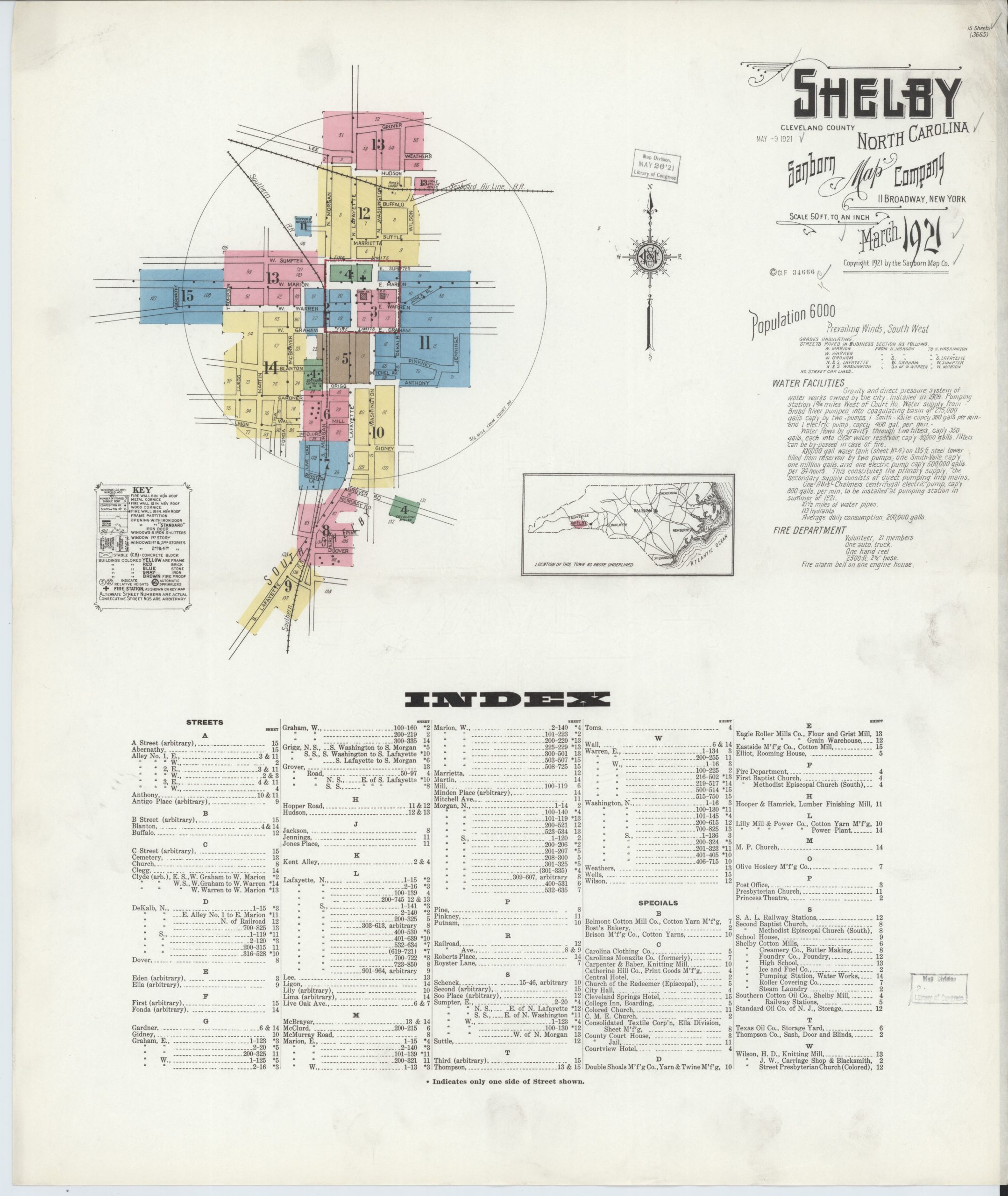 Shelby, North Carolina (1921) - Sanborn Fire Maps